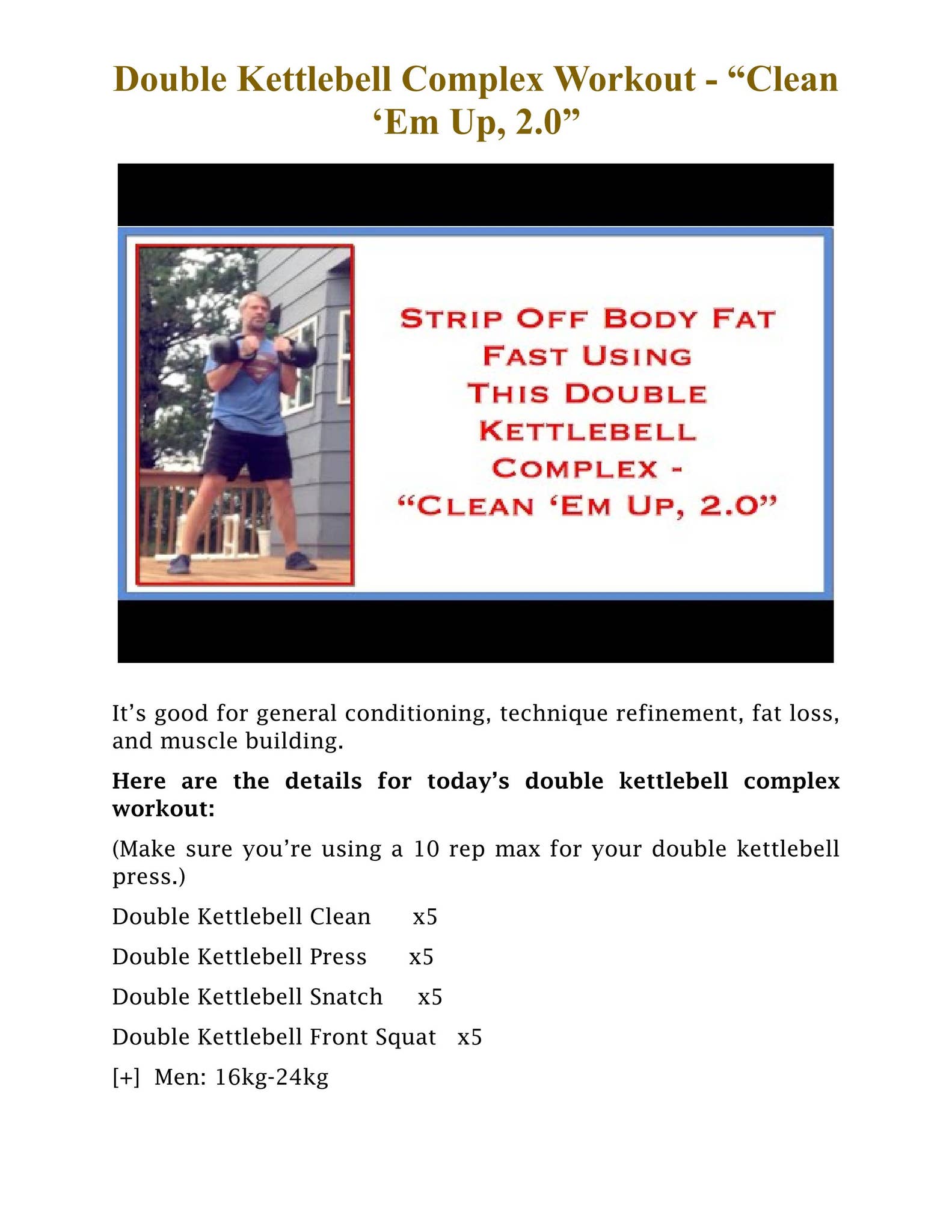 Double Kettlebell Complex Workout – “Clean ‘Em Up, 2.0” by Geoff ...