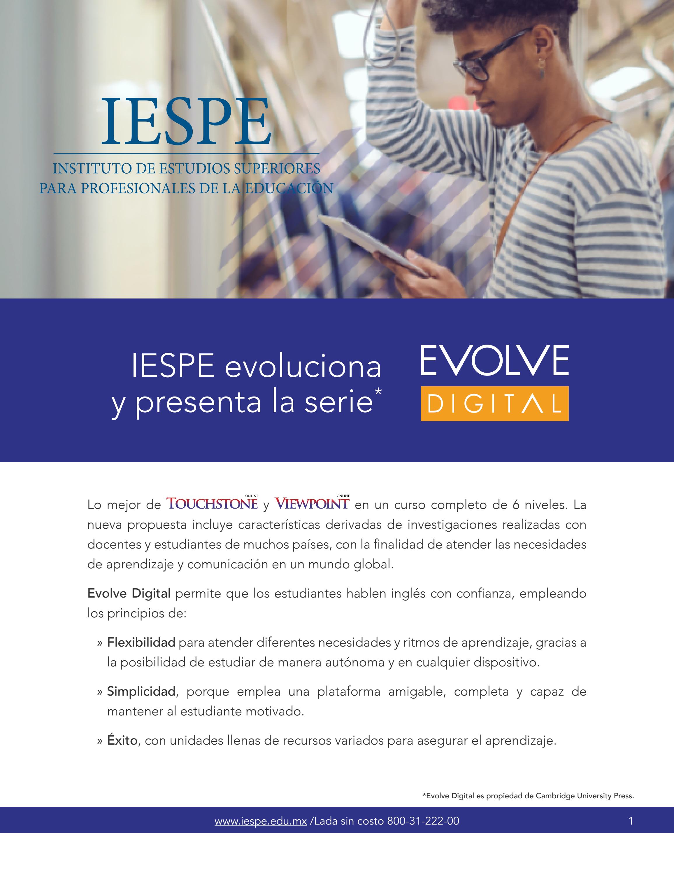 El IESPE presenta: Evolve Digital para aprender inglés en línea, por ...