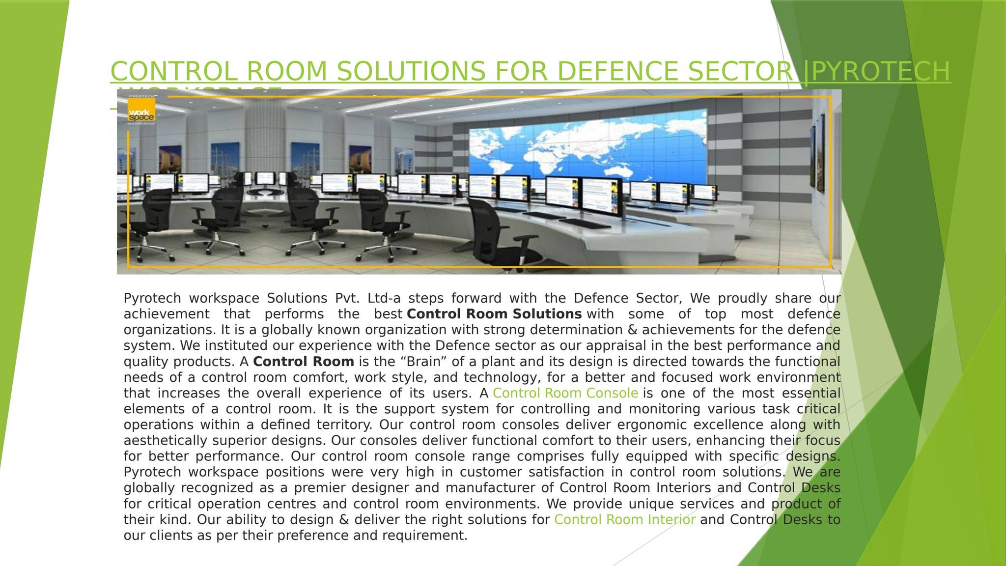 Control Room Interior Design | Pyrotech Workspace by pyrotechworkspace ...