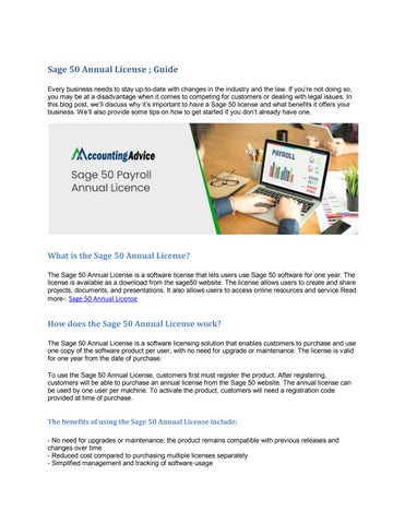 Complete Guide Sage 50 Annual License By Accounting Advice Issuu