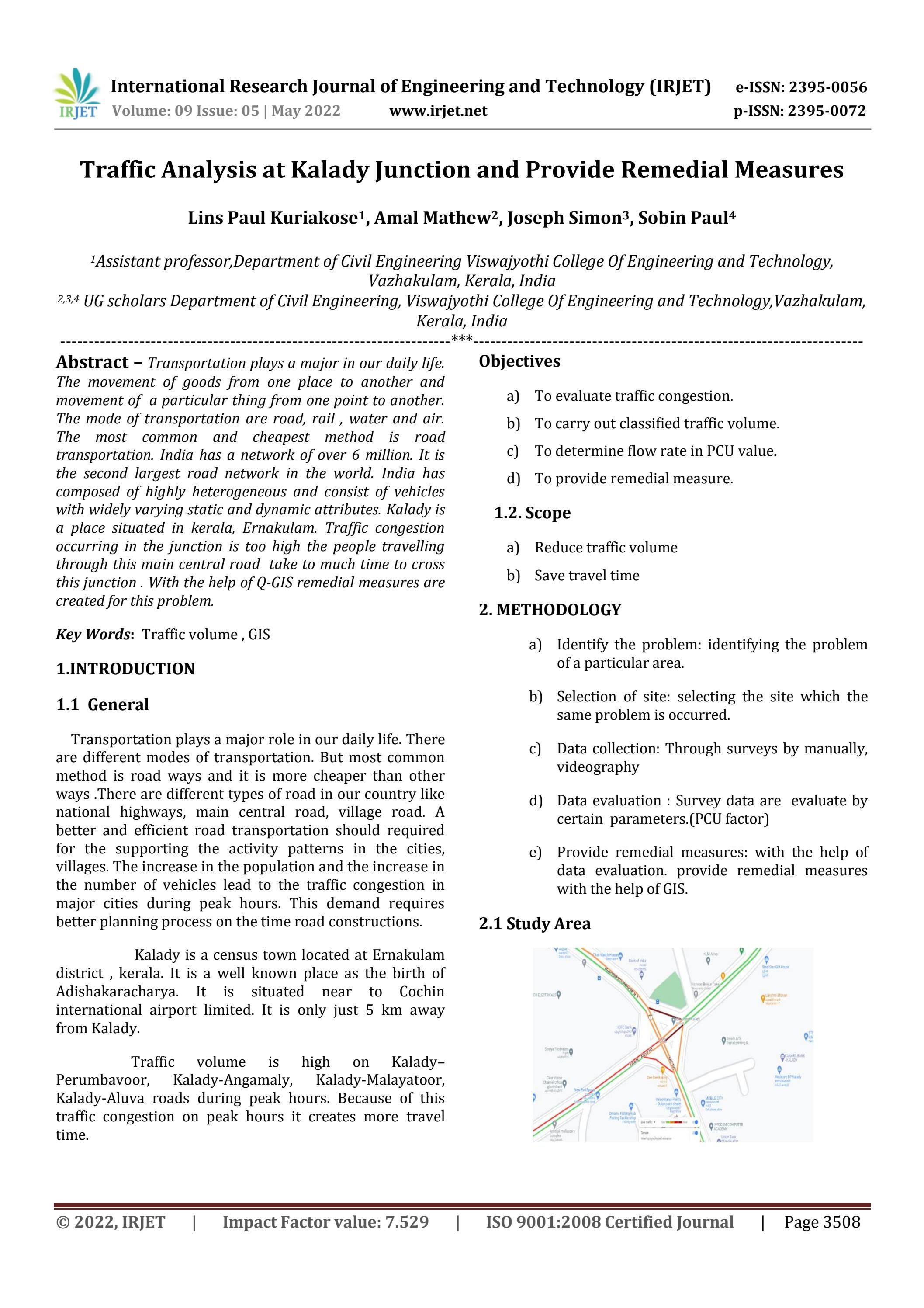 Traffic Analysis at Kalady Junction and Provide Remedial Measures by IRJET Journal - Issuu