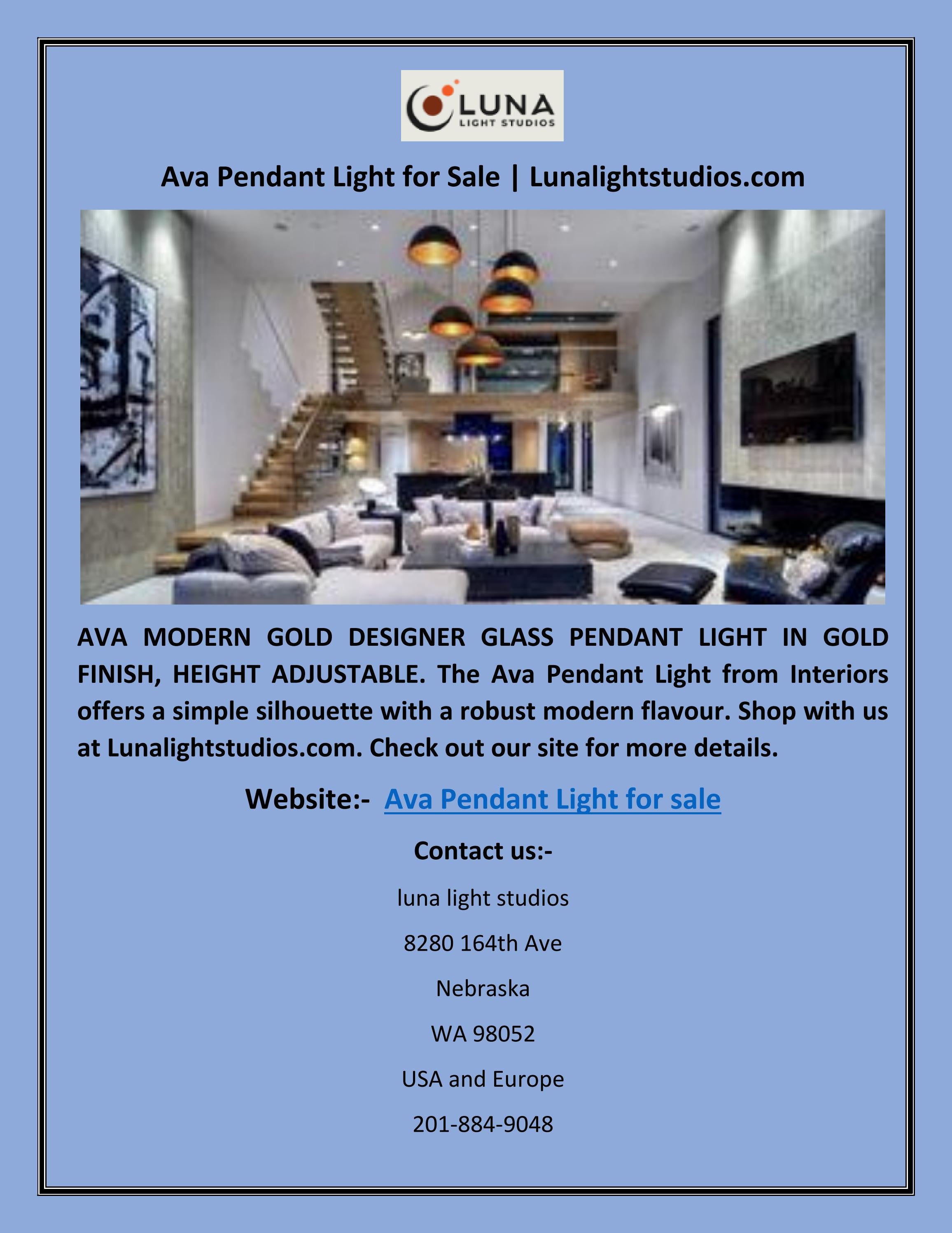 Ava Pendant Light for Sale | Lunalightstudios.com by luna light studios ...