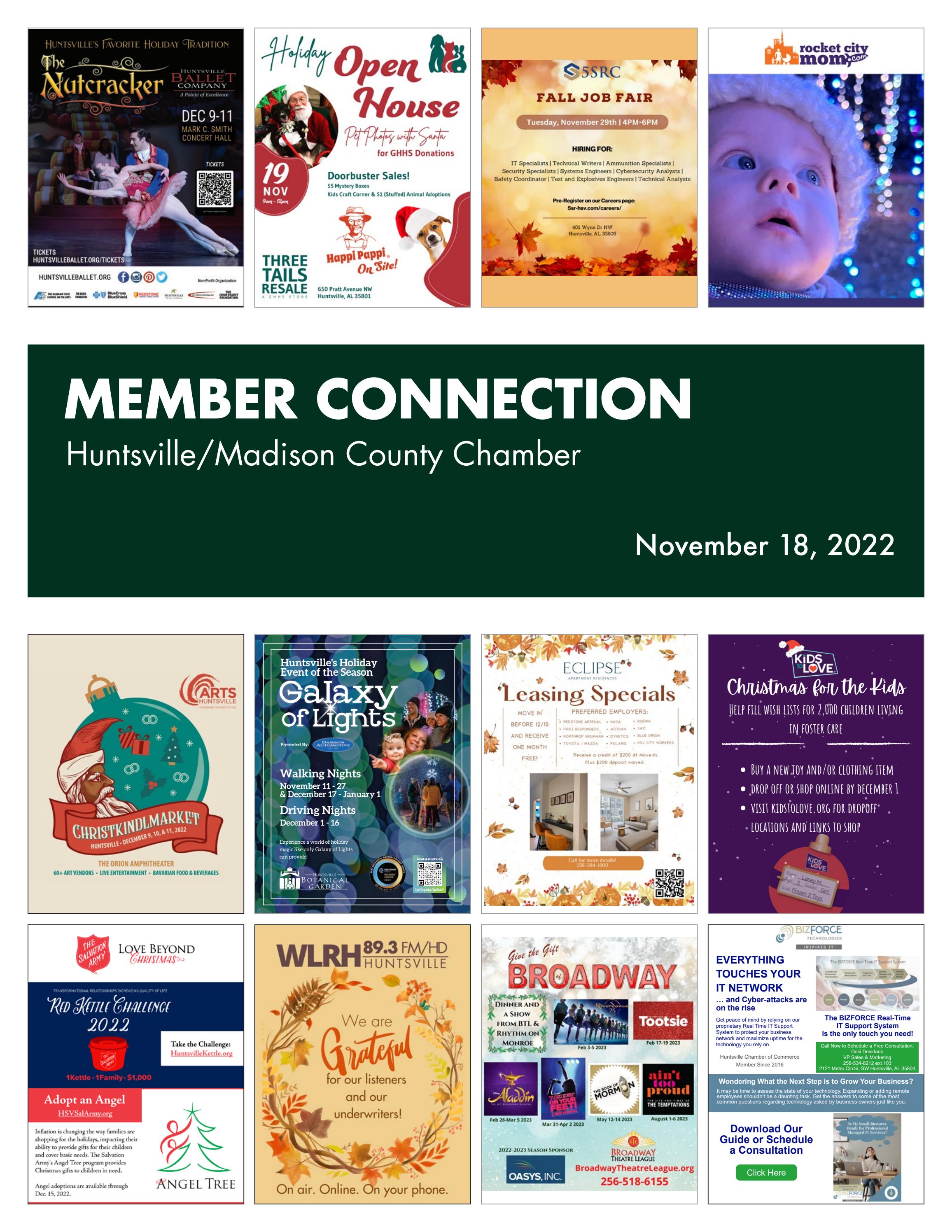 Member Connection, Nov. 18, 2022 by Huntsville/Madison County Chamber ...