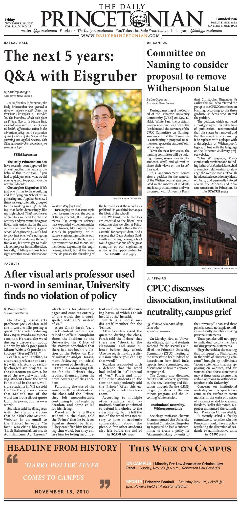 The Daily Princetonian: November 18, 2022 by The Daily Princetonian - Issuu