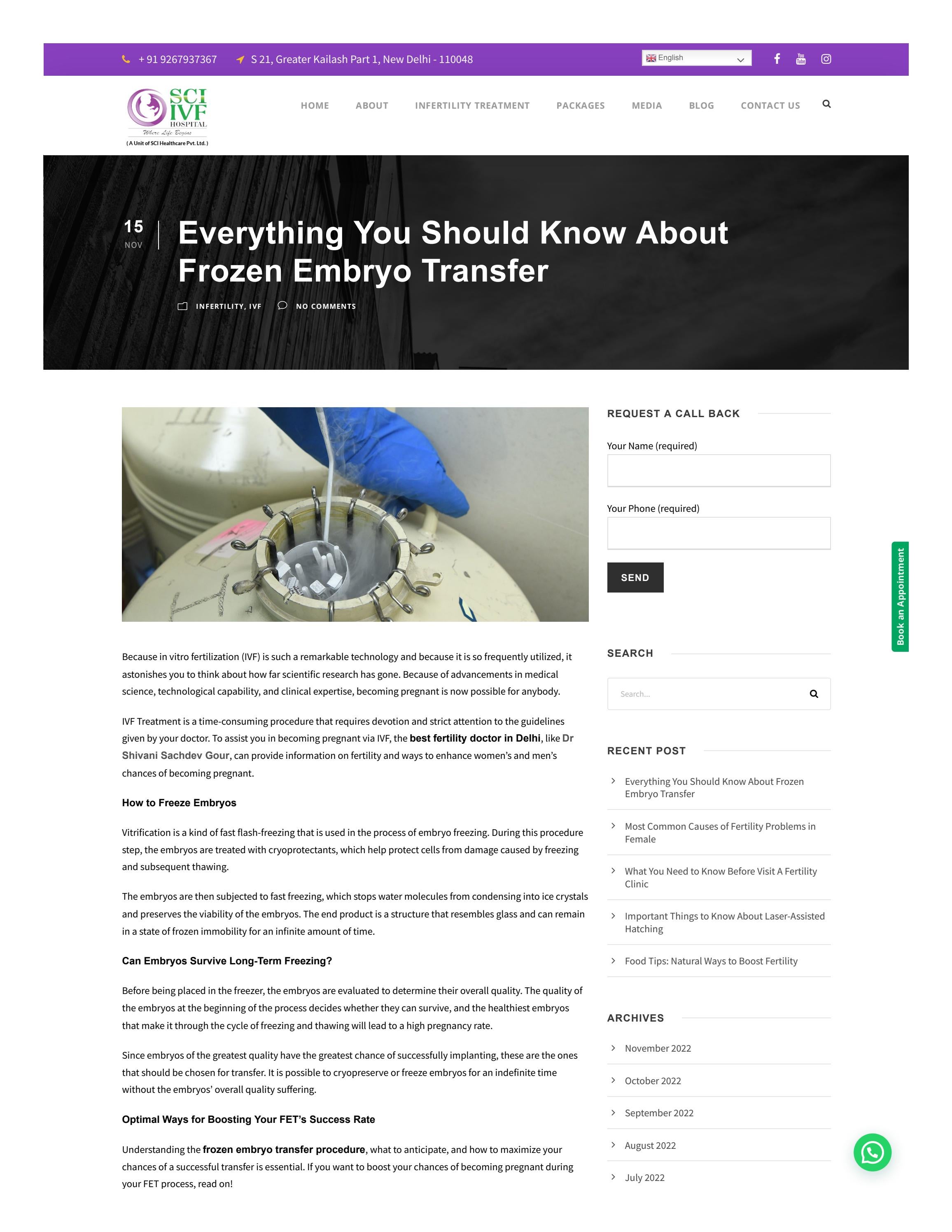 Everything You Should Know About Frozen Embryo Transfer by SCI IVF ...