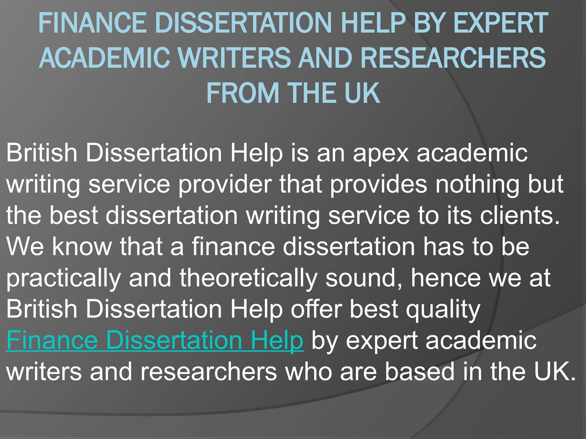 Finance Dissertation help by Expert Academic Writers and Researchers ...