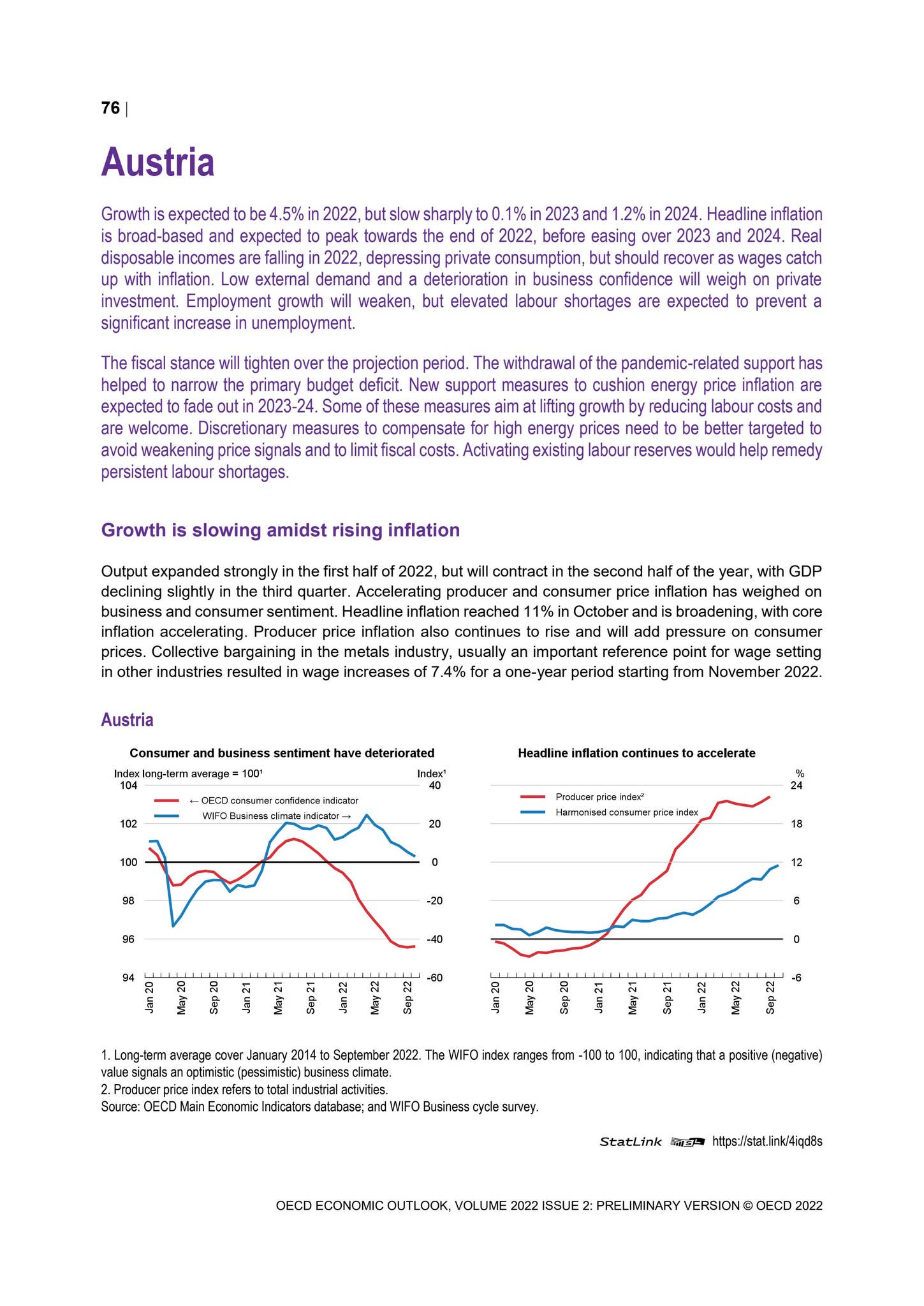 Austria projection note OECD Economic Outlook November 2022 by OECD - Issuu