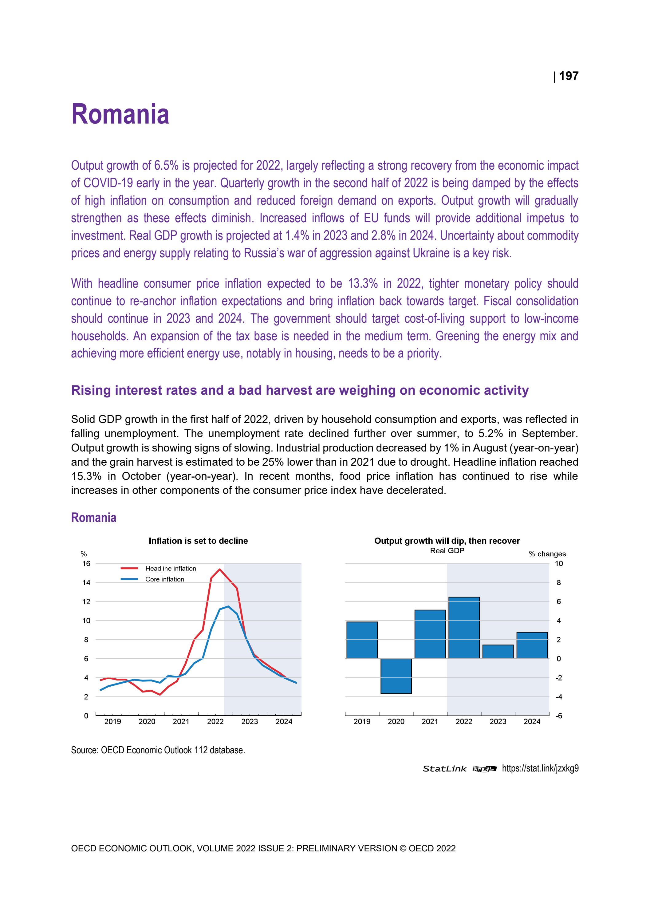 Romania projection note OECD Economic Outlook November 2022 by OECD - Issuu