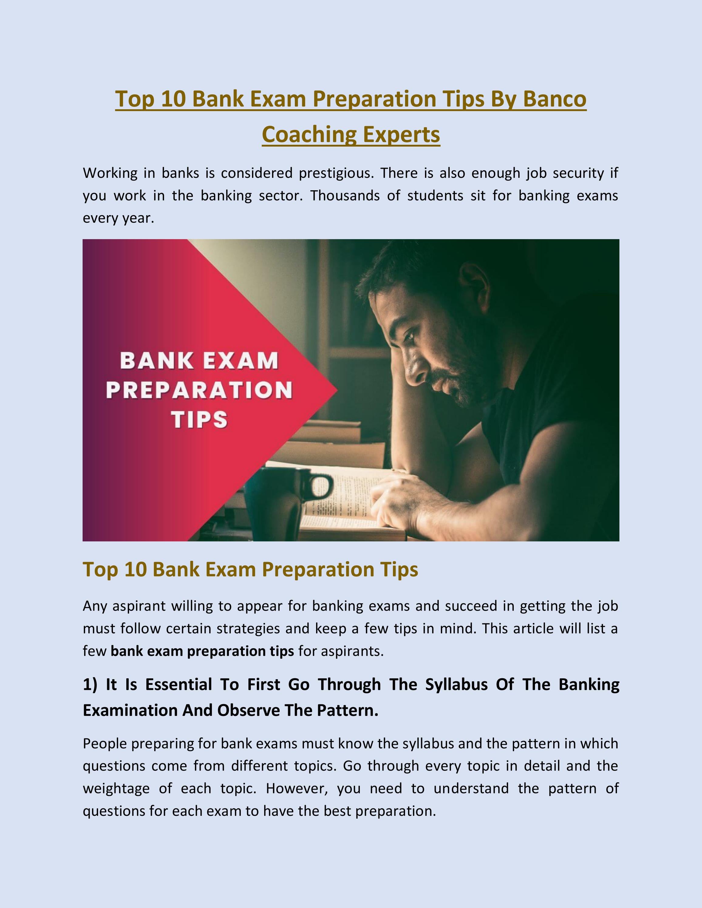 Top 10 Bank Exam Preparation Tips By Experts By Bancoacademy Issuu top-10-bank-exam-preparation-tips-by-experts-by-bancoacademy-issuu