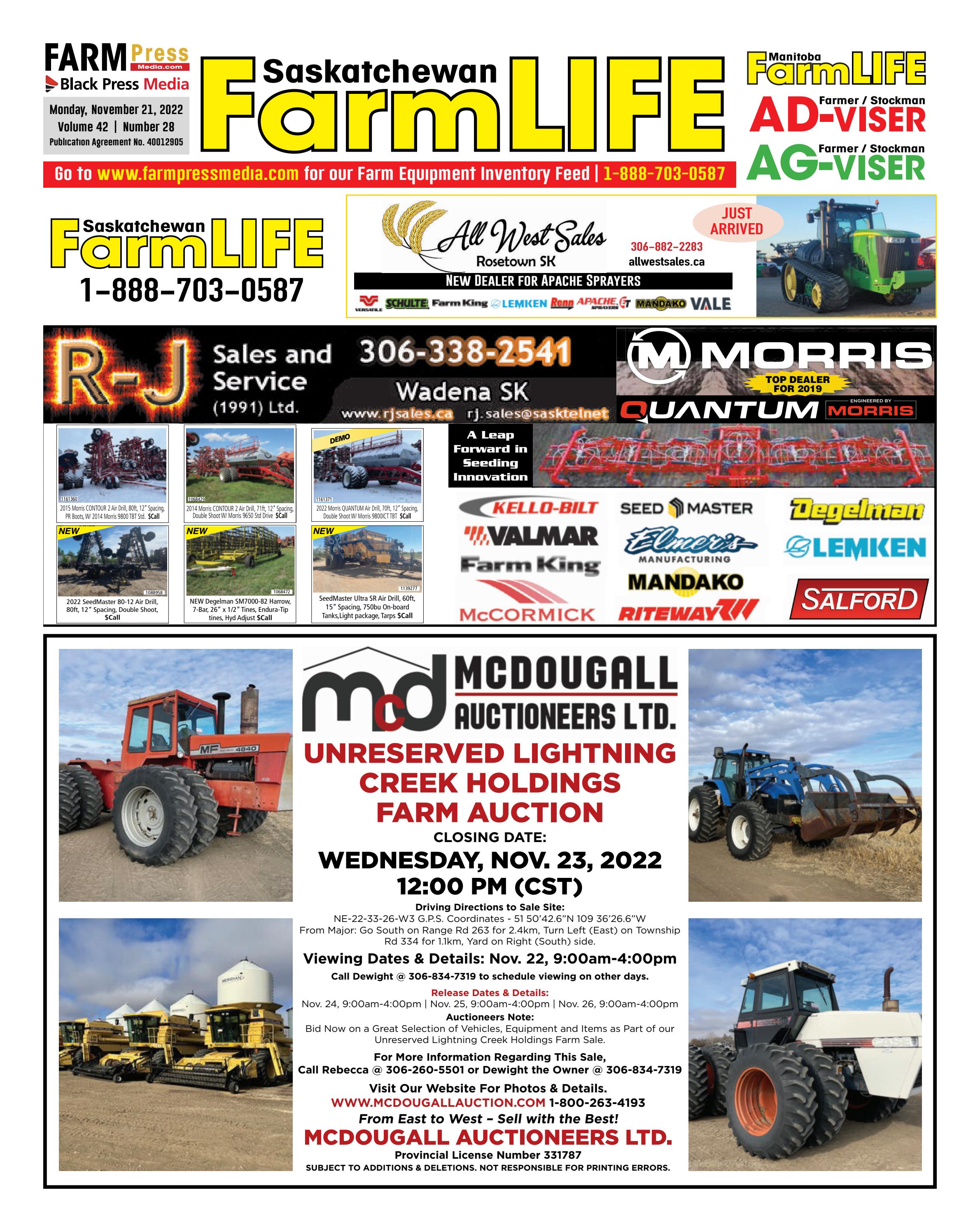 Saskatchewan Farm Life, November 21, 2022 by Black Press Media Group ...