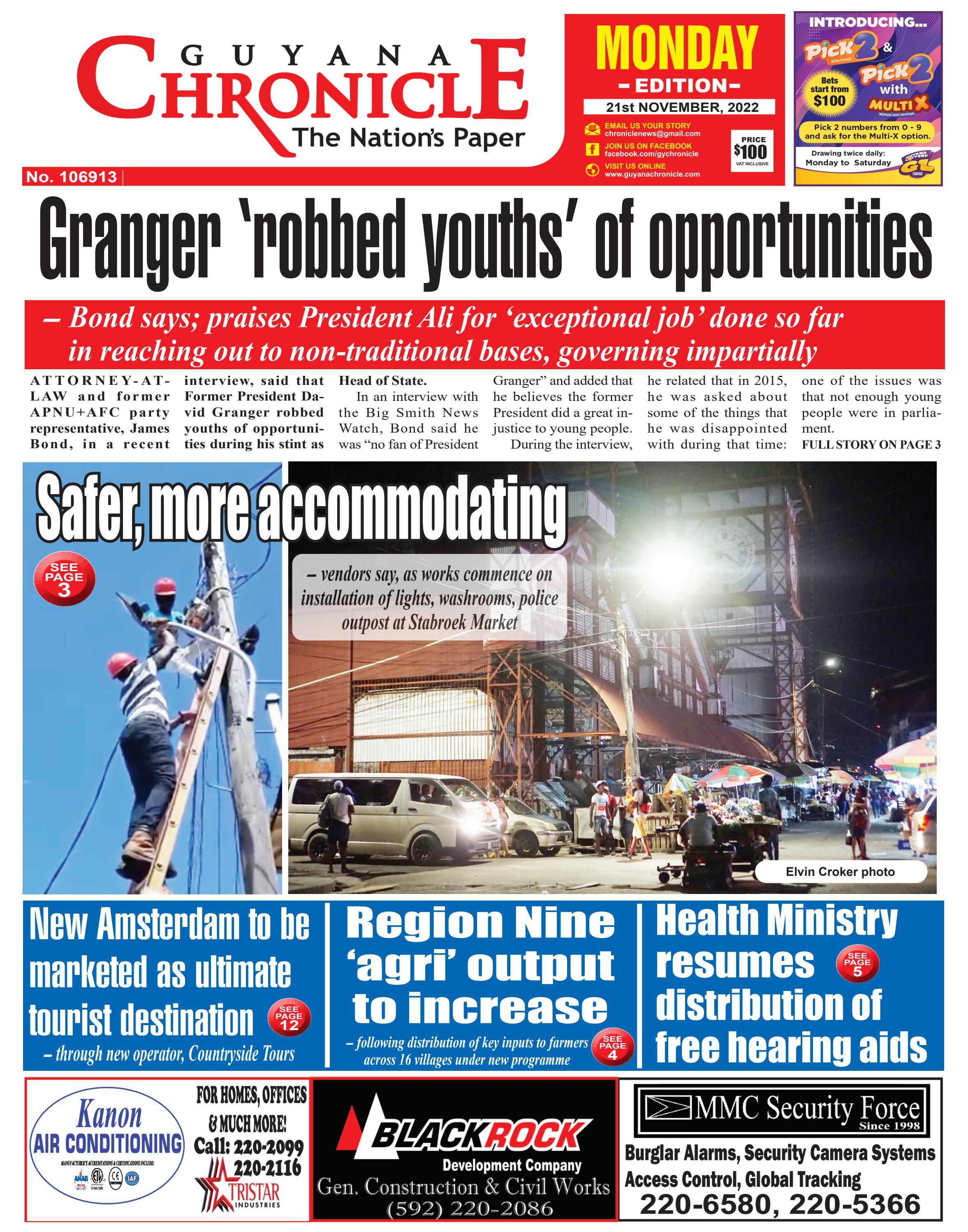 Guyana Chronicle E-Paper 21-11-2022 by Guyana Chronicle - Issuu