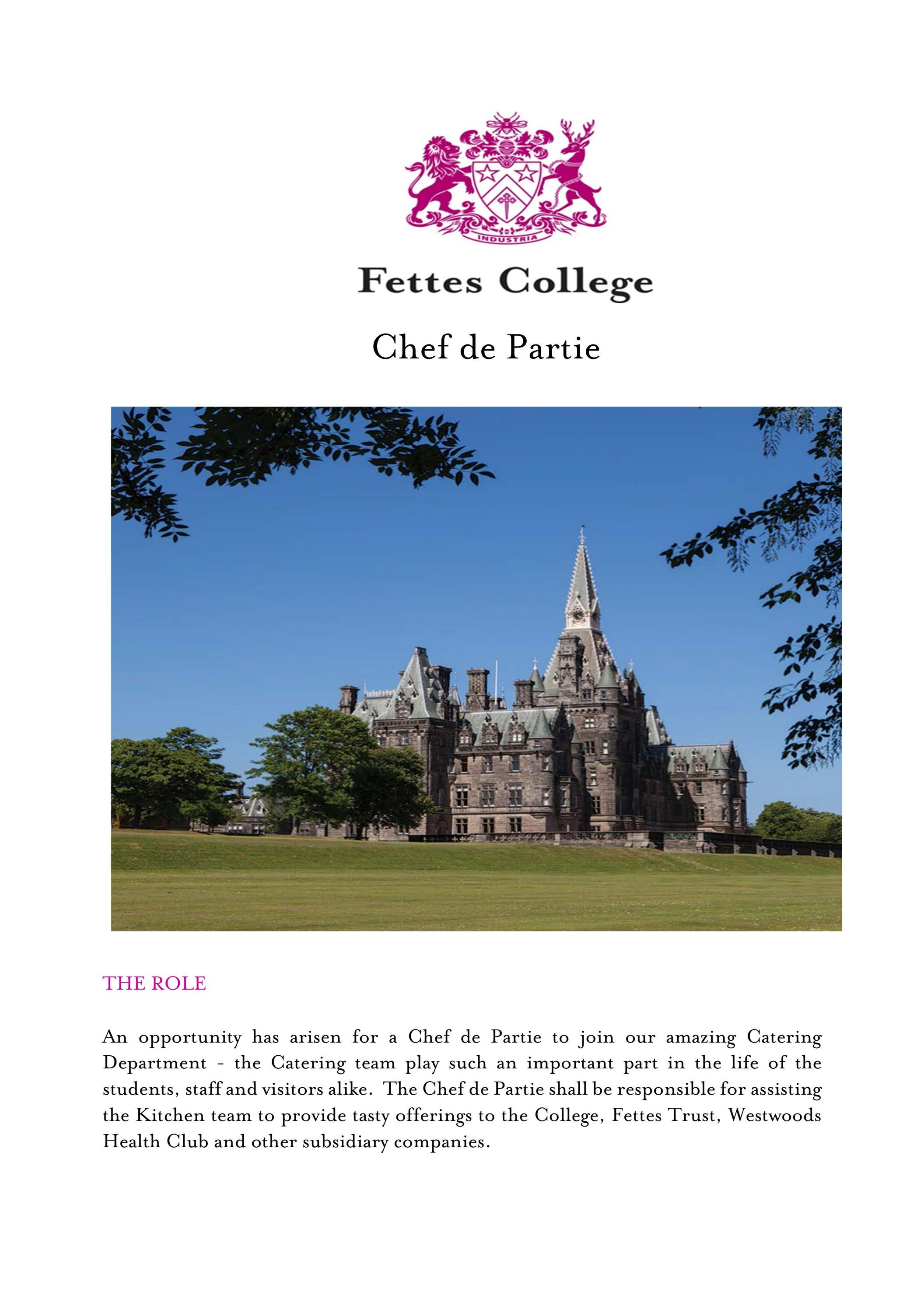 Chef de Partie by Fettes_College - Issuu