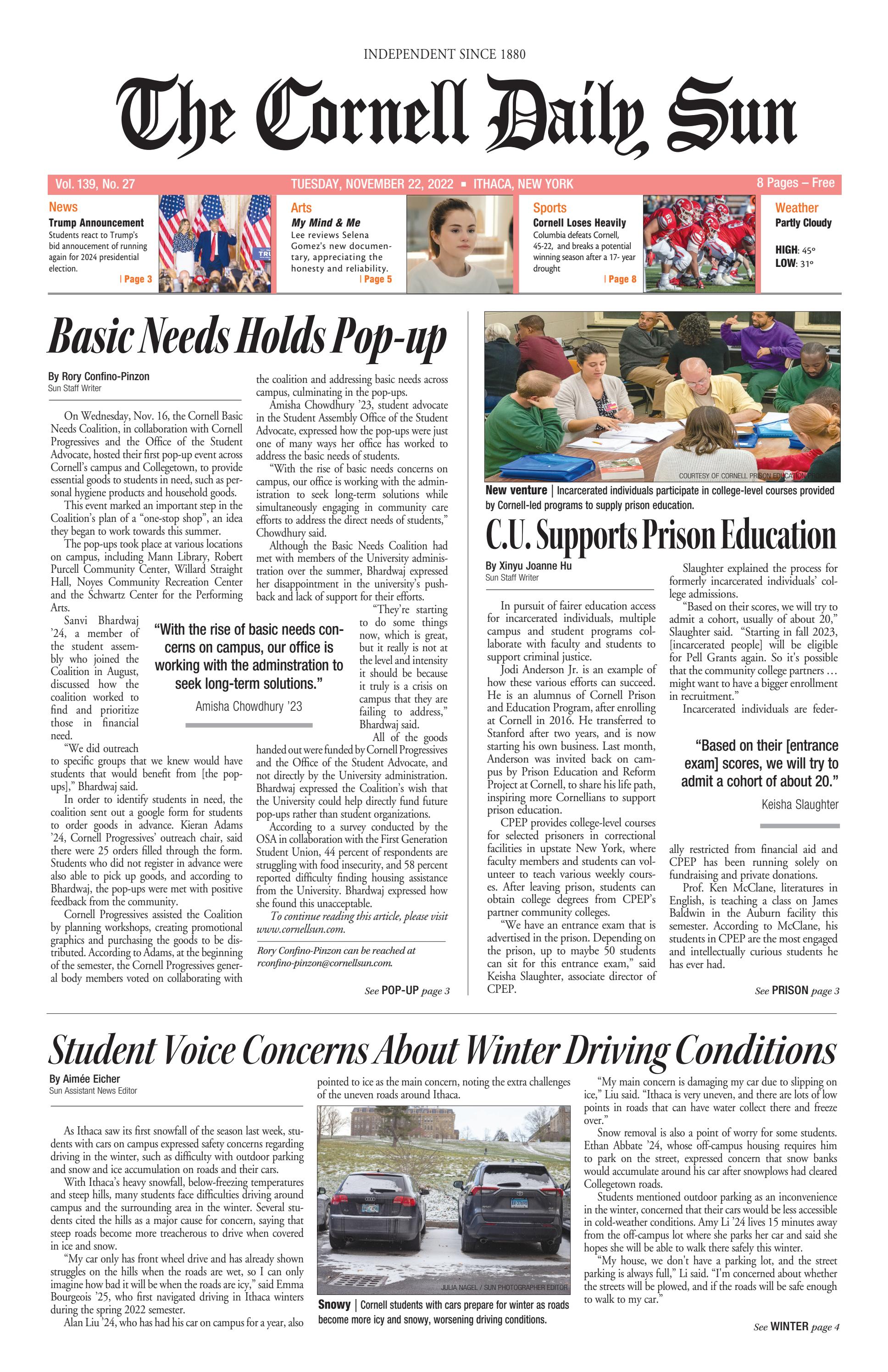 11-22-22 entire issue high res by The Cornell Daily Sun - Issuu