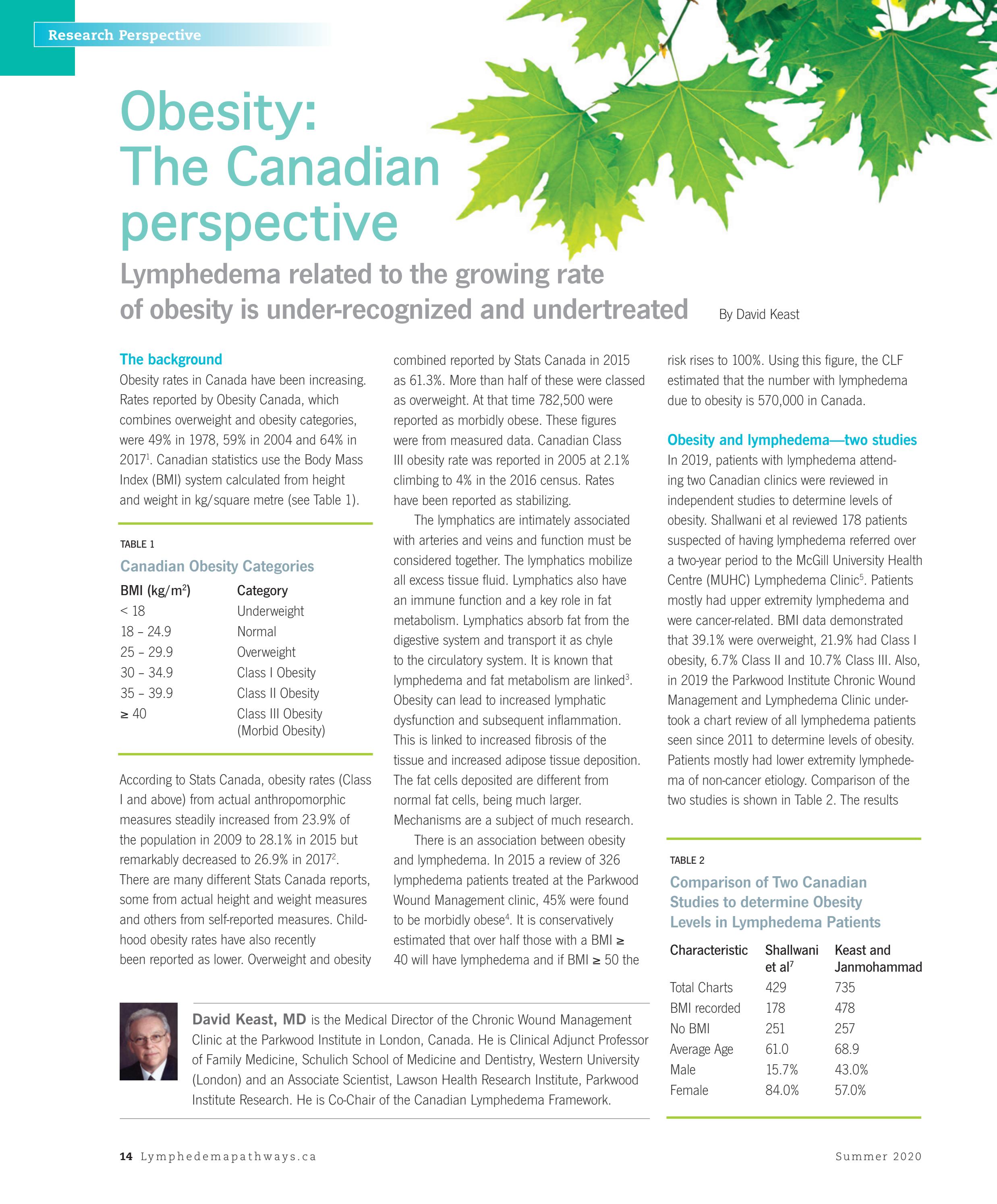 Obesity: The Canadian Perspective. by Canadian Lymphedema Framework - Issuu