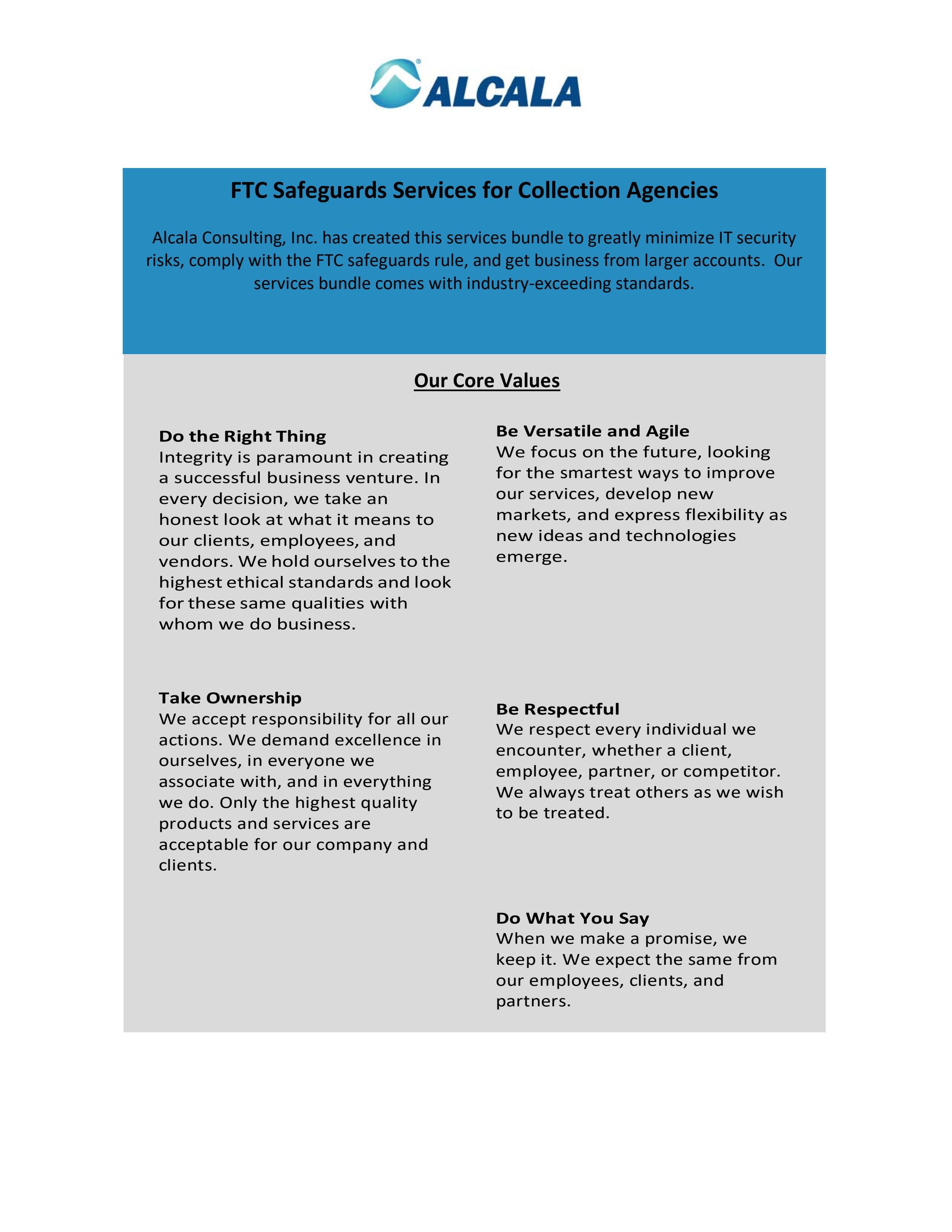 FTC Safeguards Services For Collection Agencies by Alcala Consulting ...