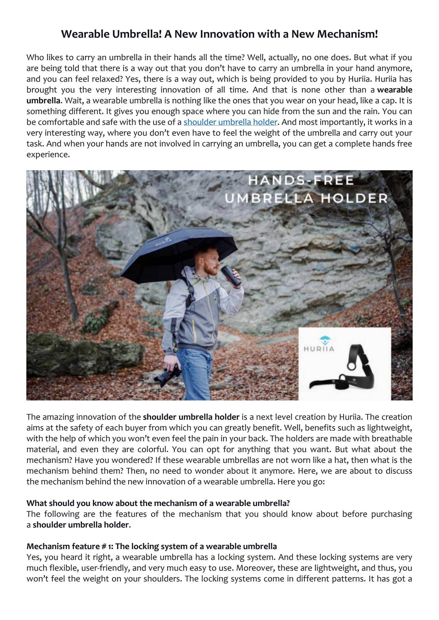 Wearable Umbrella! A New Innovation With a New Mechanism! by ...