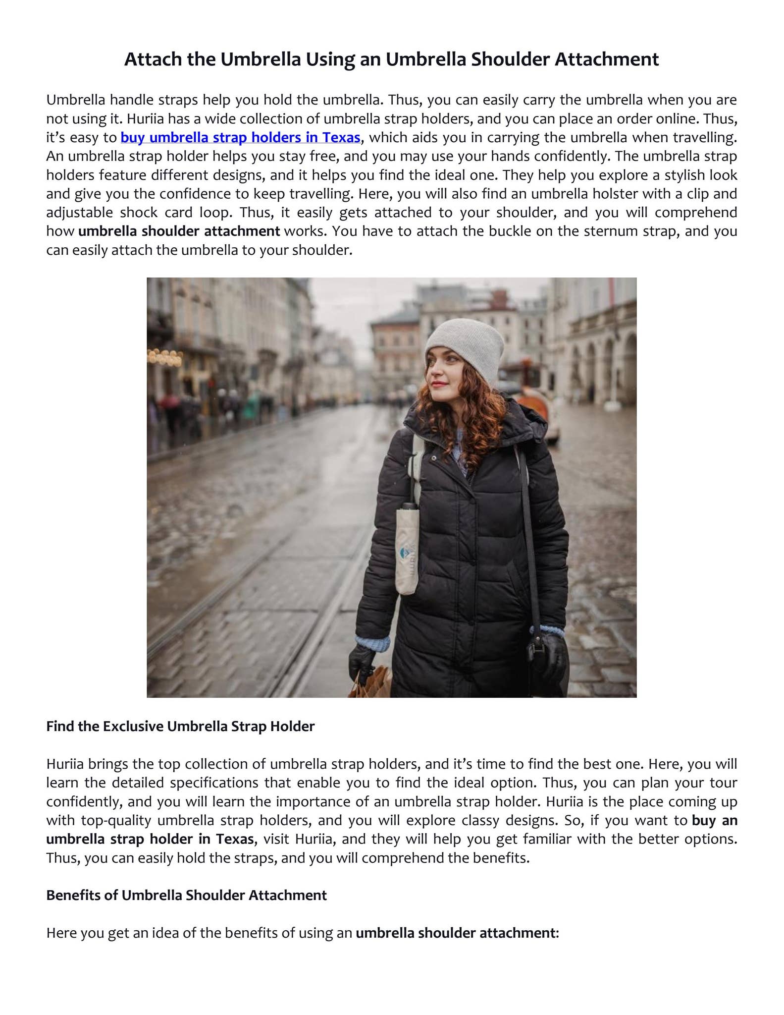 Attach the Umbrella Using an Umbrella Shoulder Attachment by ...