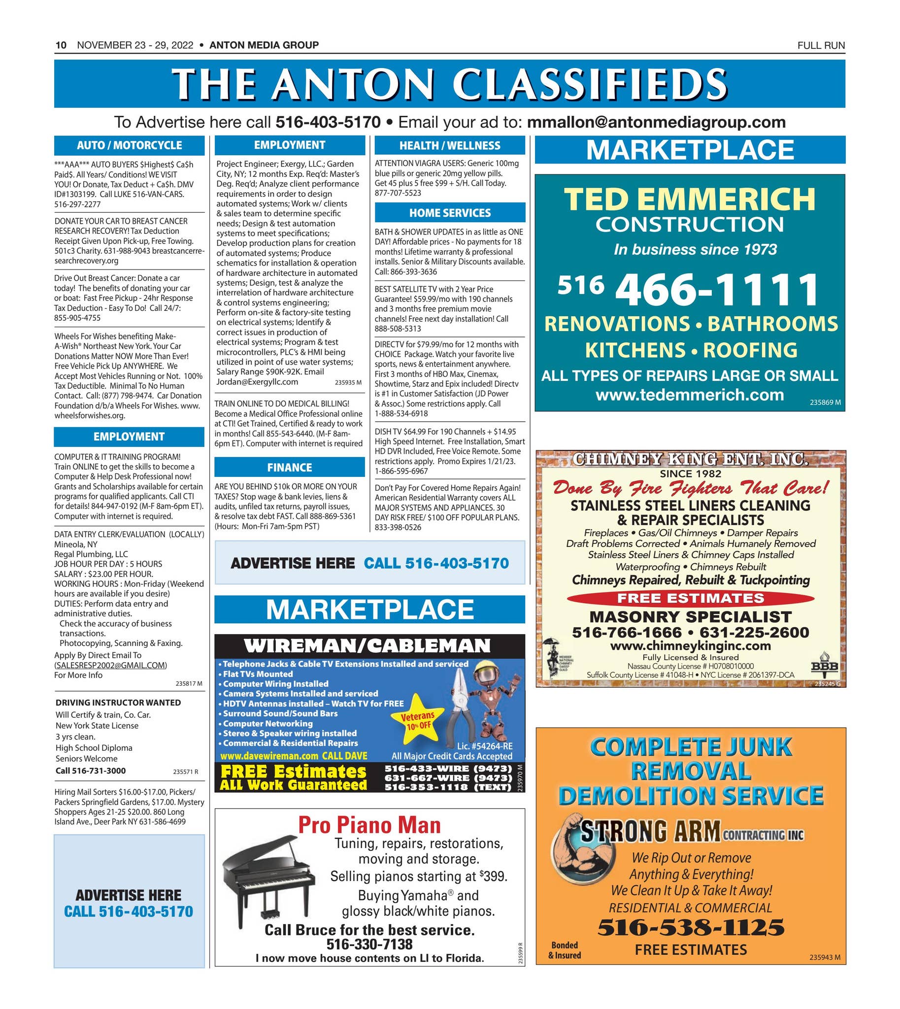 Anton Classifieds 11/23/22 edition is published weekly by Anton Media ...