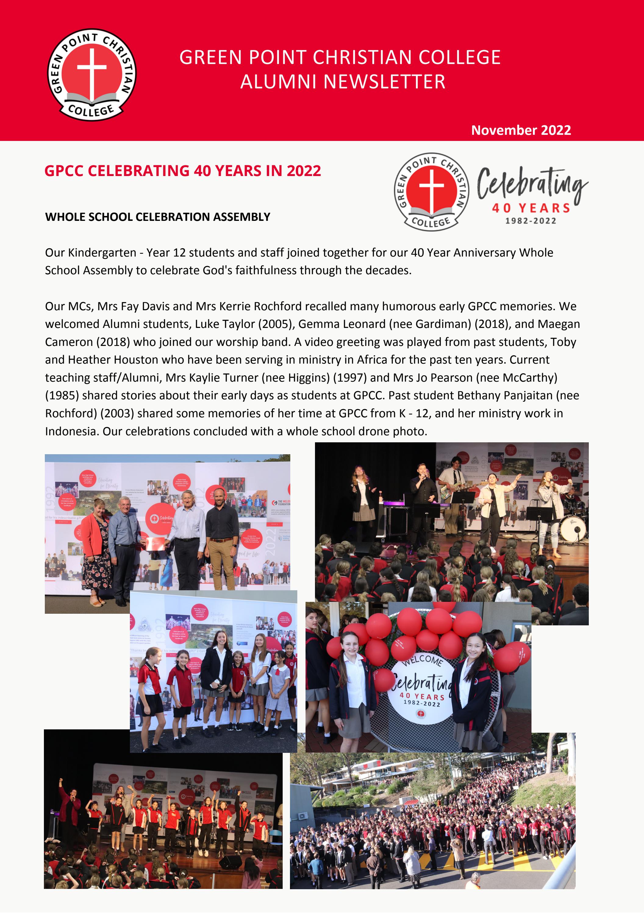 2022 GPCC Alumni Newsletter by Green Point Christian College - Issuu