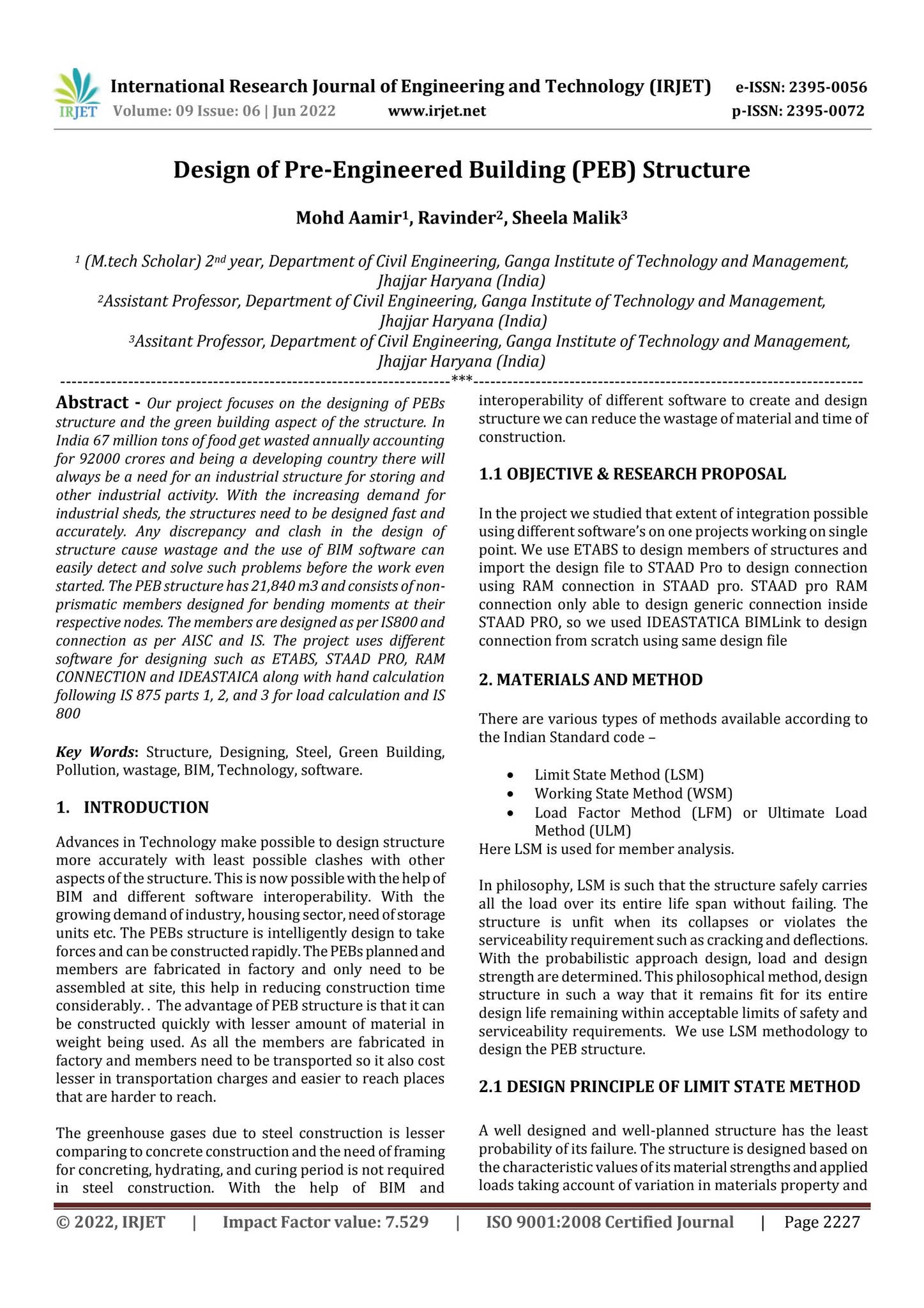 Design of Pre-Engineered Building (PEB) Structure by IRJET Journal - Issuu
