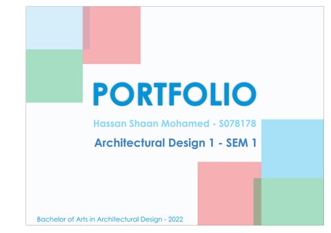 Portfolio - Design Project I by Hassan Shaan - Issuu