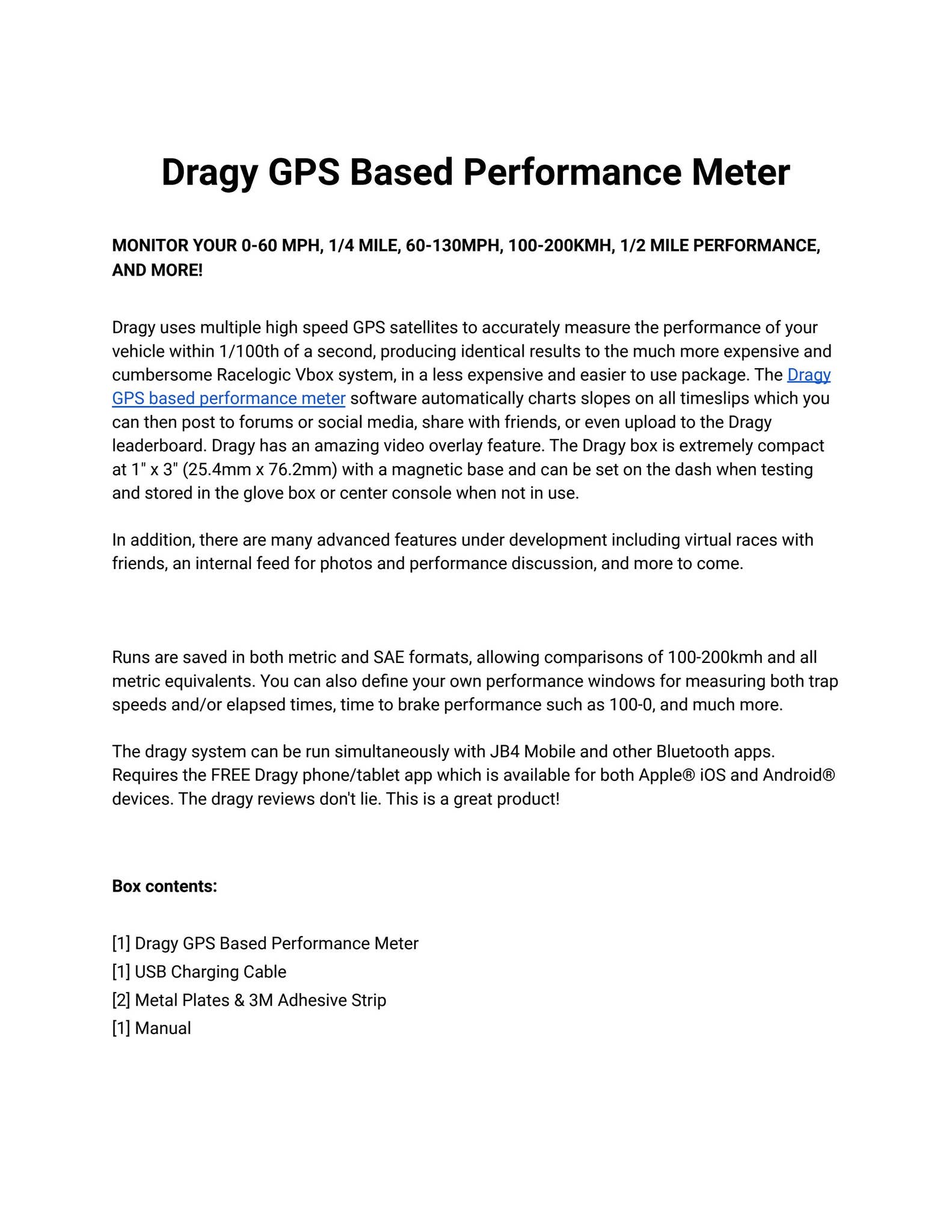 Dragy GPS Based Performance Meter by Paradigm Engineering - Issuu