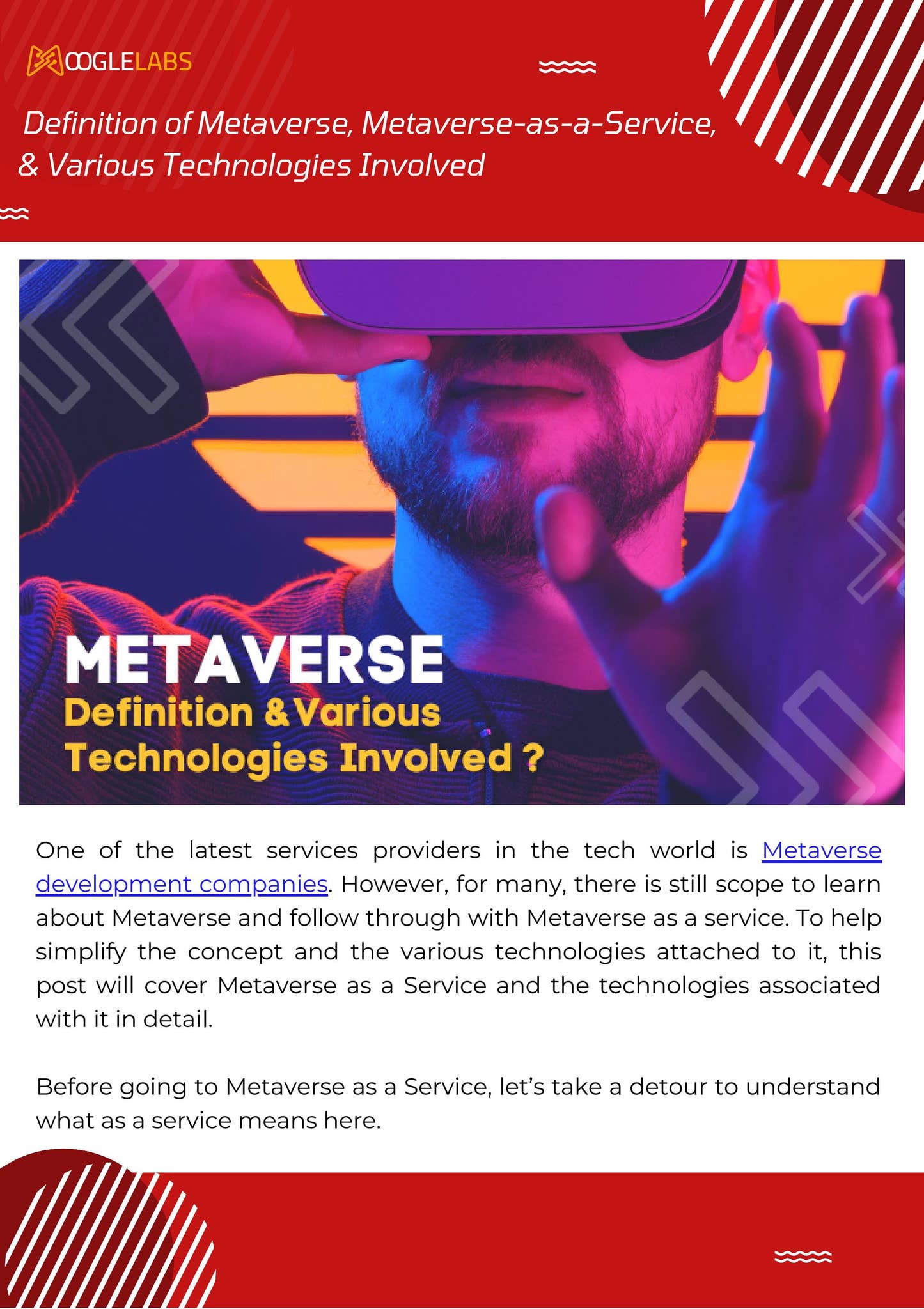 Definition of Metaverse, Metaverse-as-a-Service, & Various Technologies ...