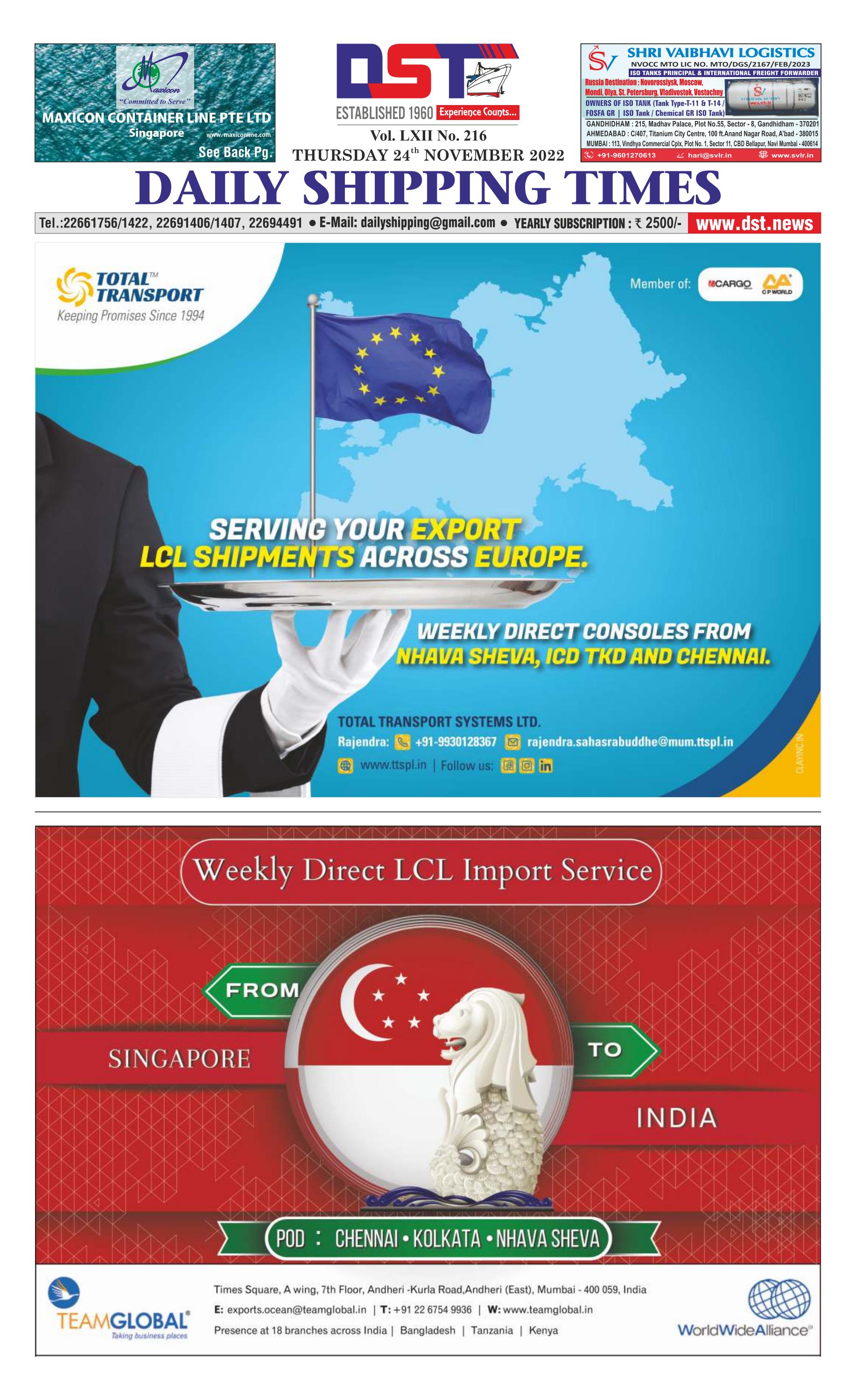 MUM-24-11-2022 by Daily Shipping Times - Issuu