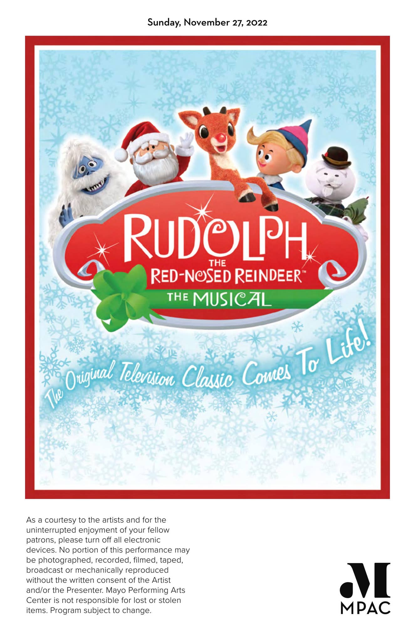 Rudolph the Red-Nosed Reindeer: The Musical by Mayo Performing Arts ...
