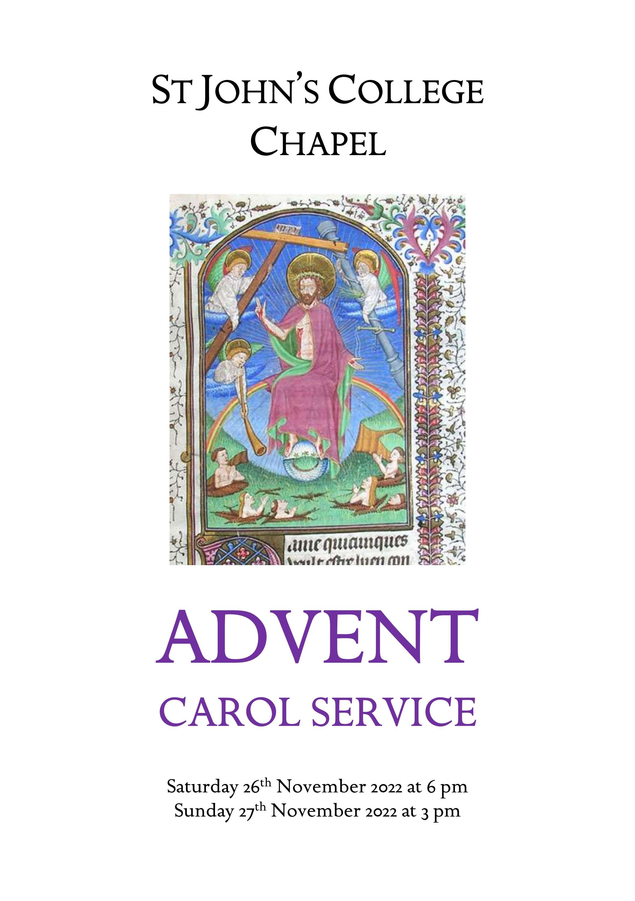 Advent Carol Service - 2022 by St John's College, Cambridge - Issuu