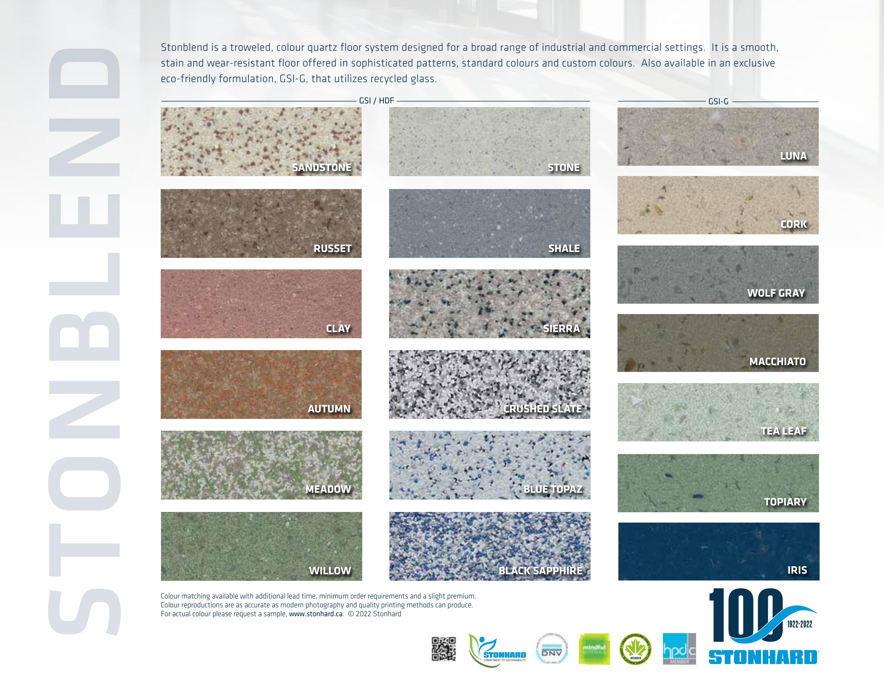 Stonhard | Stonblend Colour Chart by stonhard_canada - Issuu