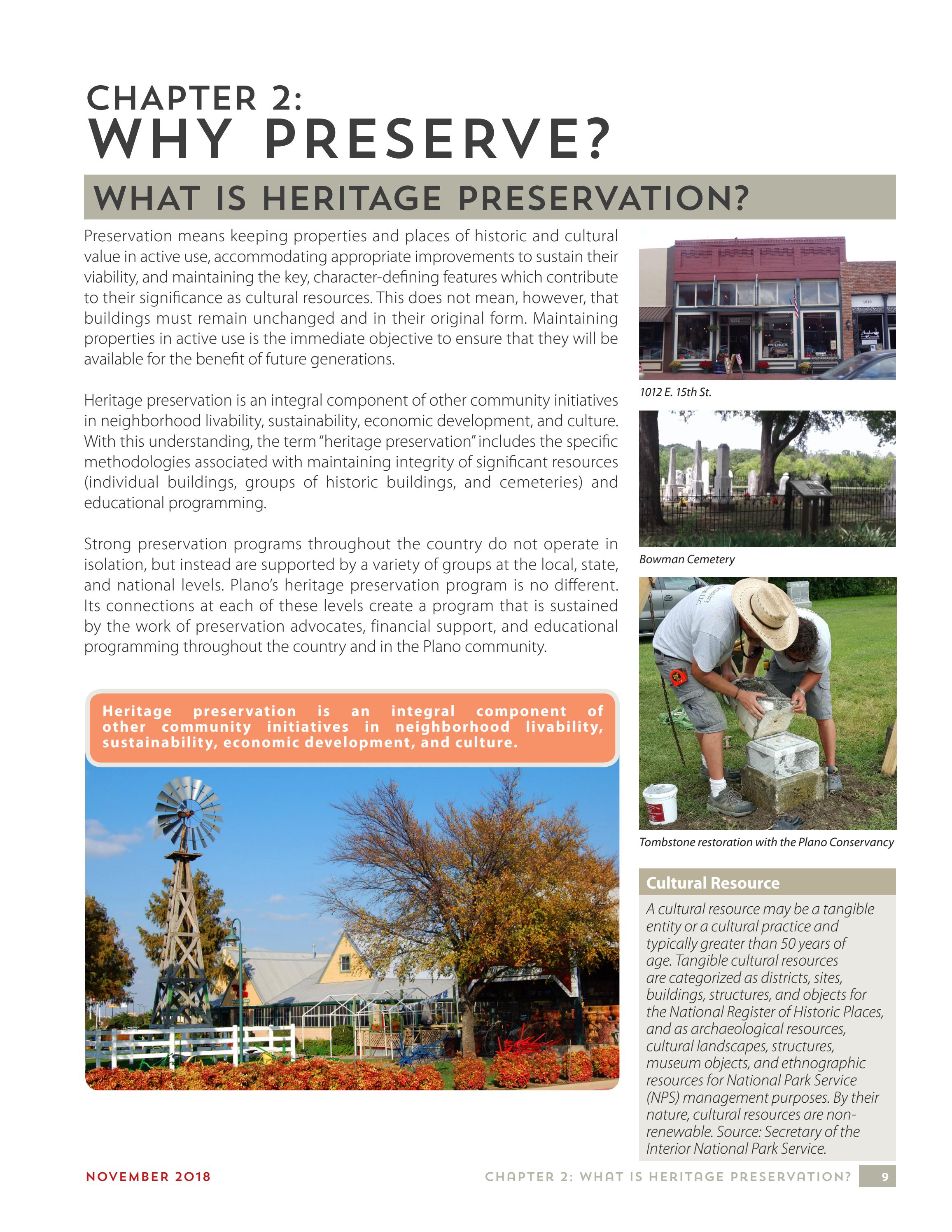 Preservation Plano 150 - Chapter 2: Why Preserve? by City of Plano, TX - Issuu