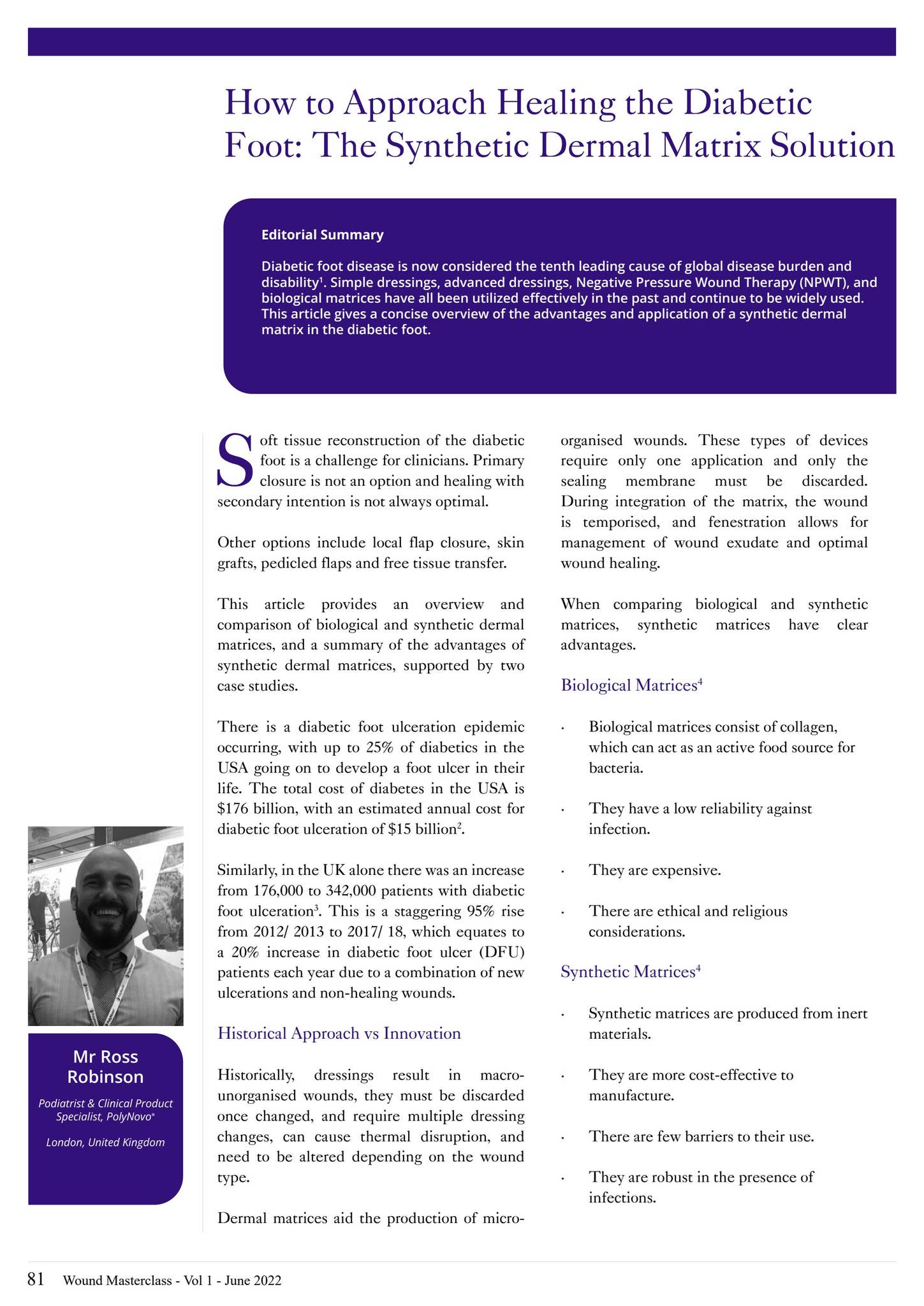 How to Approach Healing the Diabetic Foot: The Synthetic Dermal Matrix ...