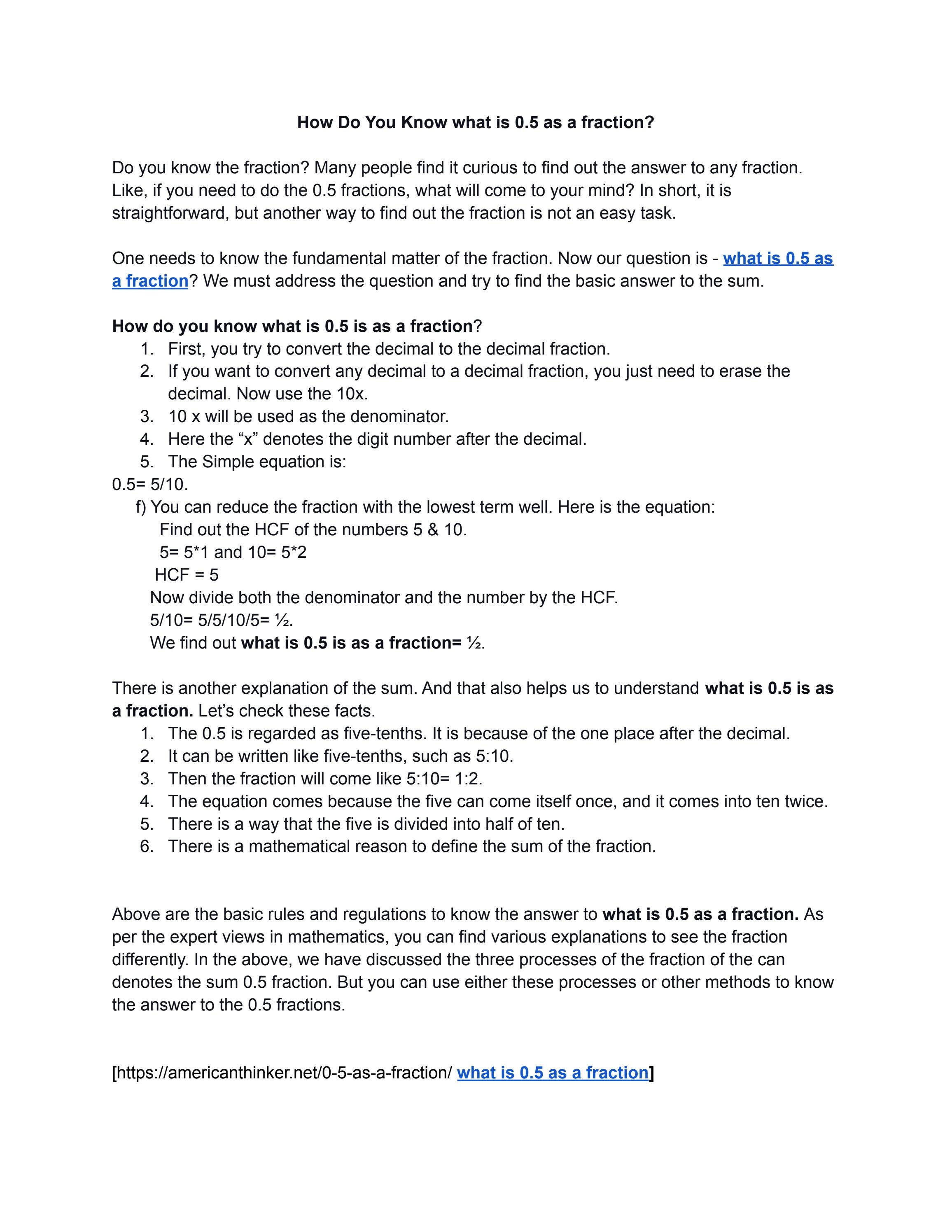 How Do You Know What Is 0 5 As A Fraction By Americanthinker Issuu