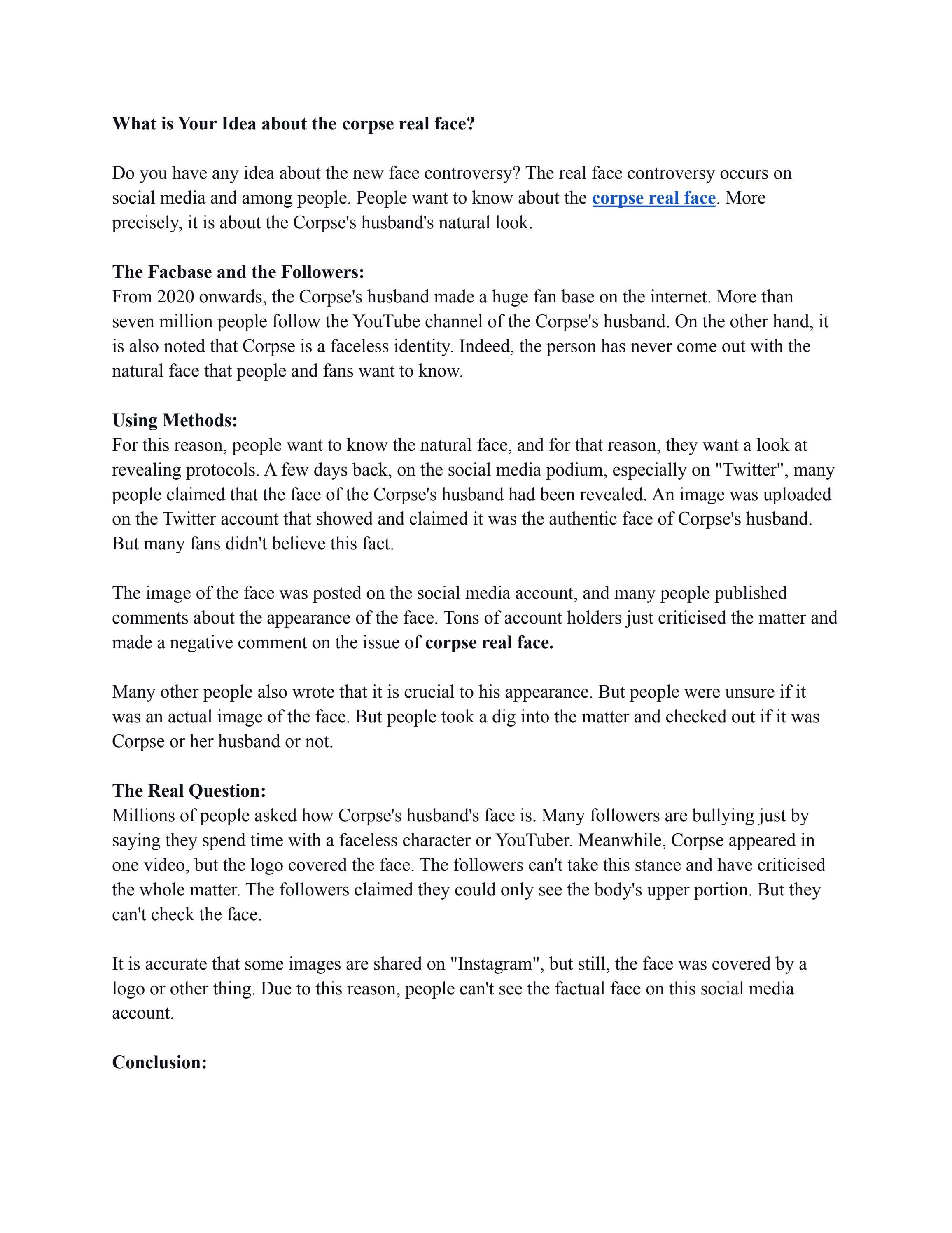 What is Your Idea about the corpse real face? by geniussupdates - Issuu