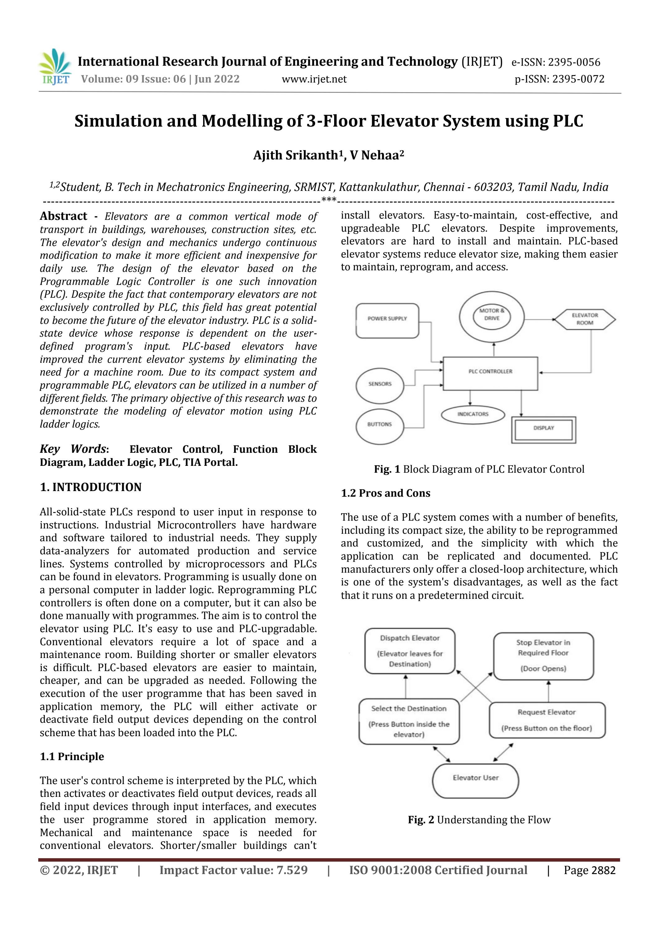 Simulation and Modelling of 3-Floor Elevator System using PLC by IRJET ...