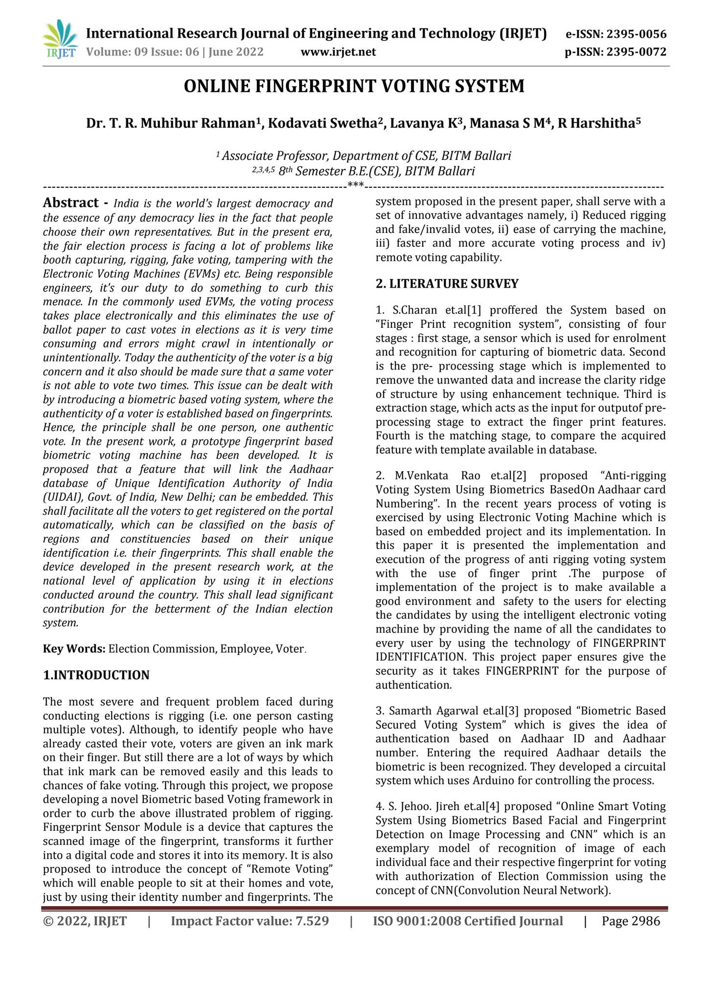 ONLINE FINGERPRINT VOTING SYSTEM by IRJET Journal - Issuu