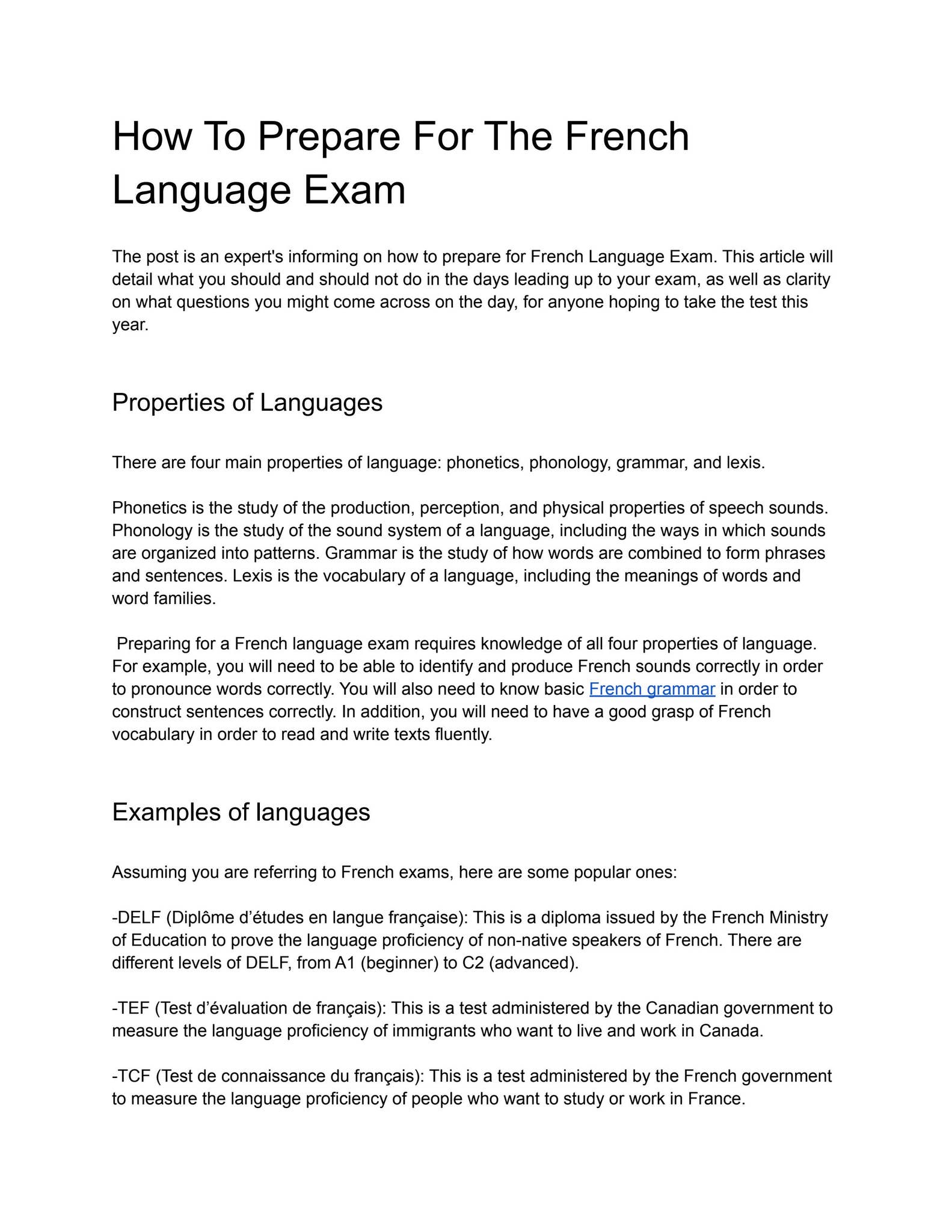 How To Prepare For The French Language Exam by CCube Academy - Issuu