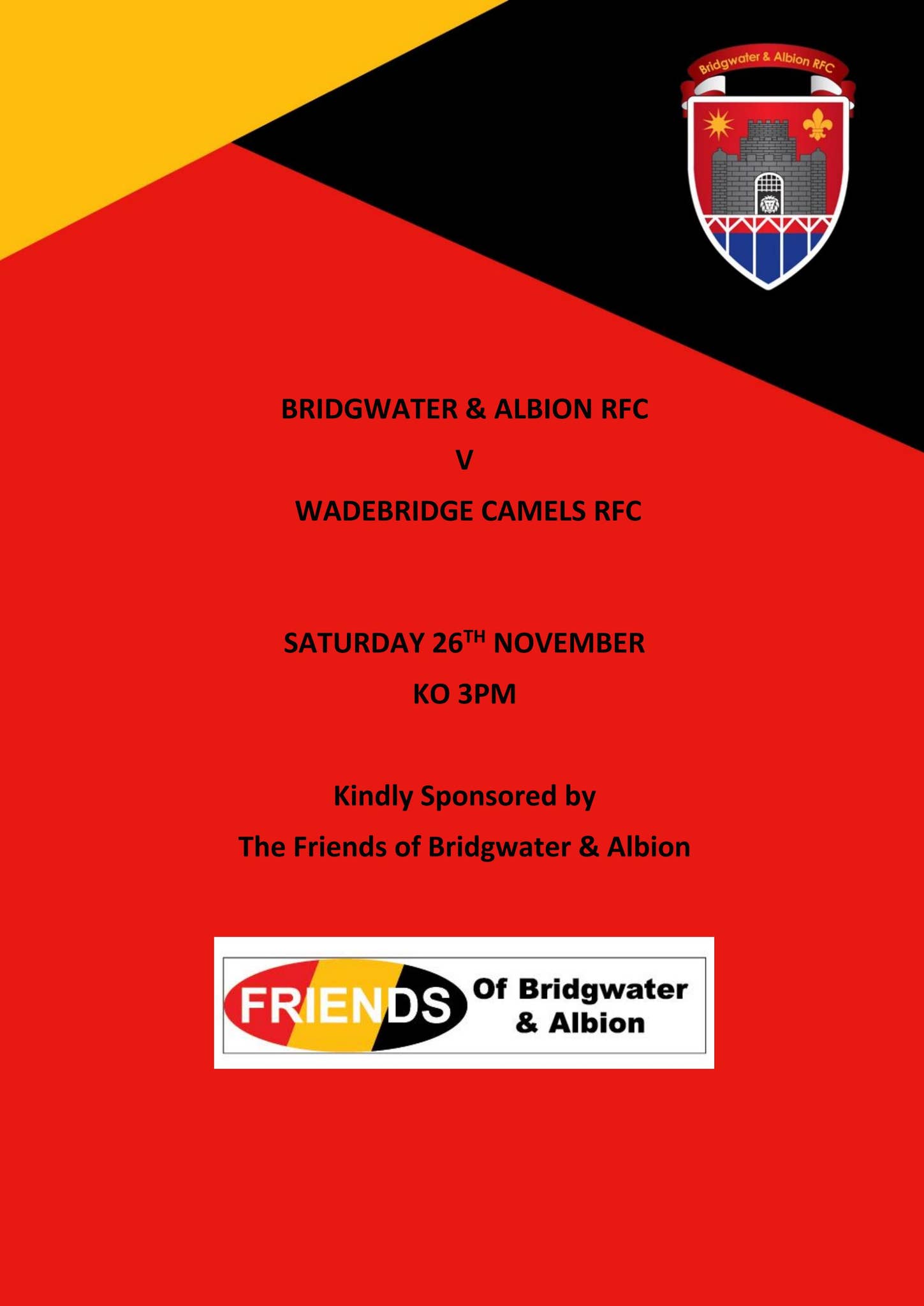 Bridgwater & Albion RFC v Wadebridge Camels RFC - Match Programme by ...