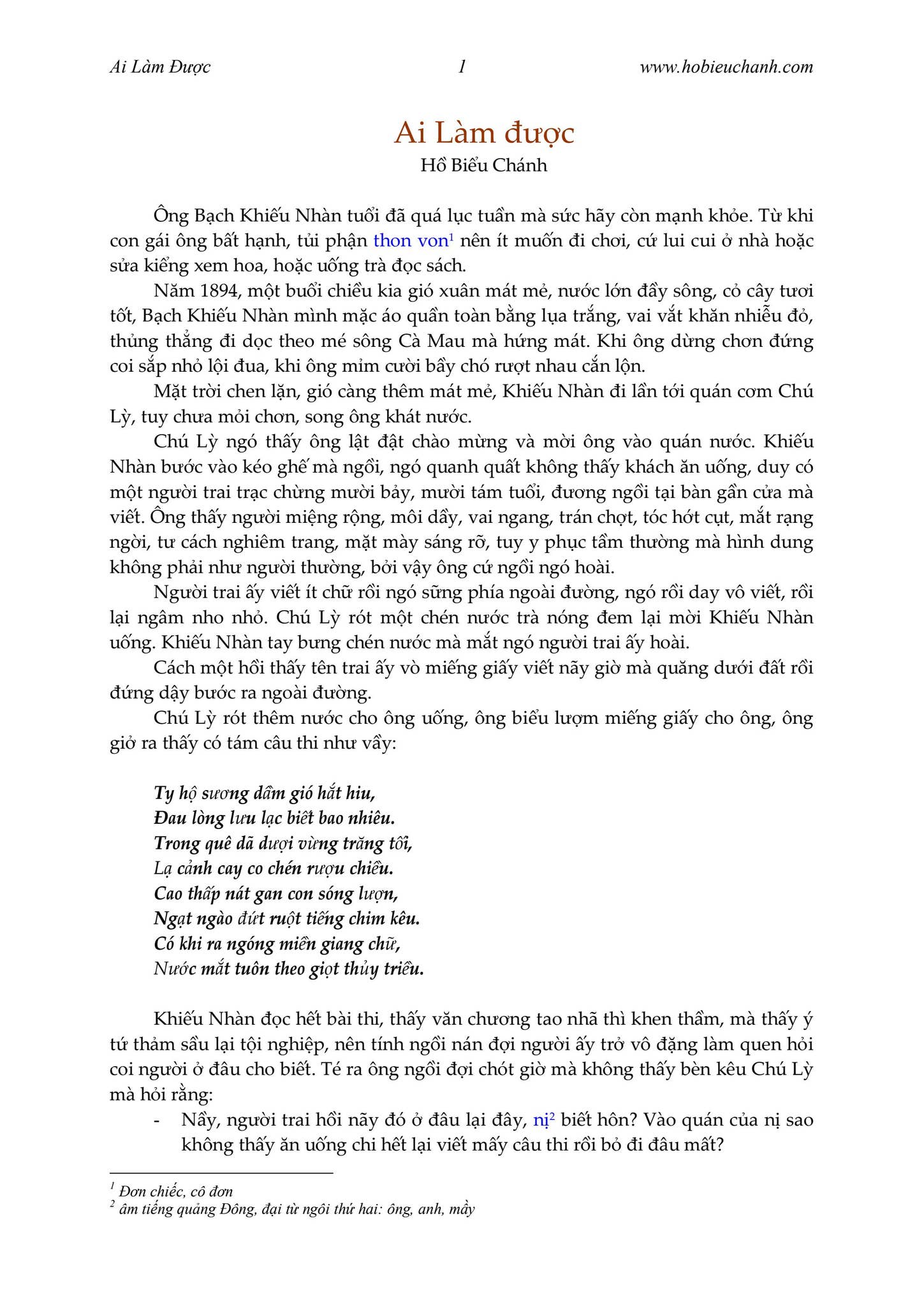 HO BIEU CHANH _ Ai Làm Duoc. by Ben Huynh (Ben Huynh-REALTOR Houston TX ...