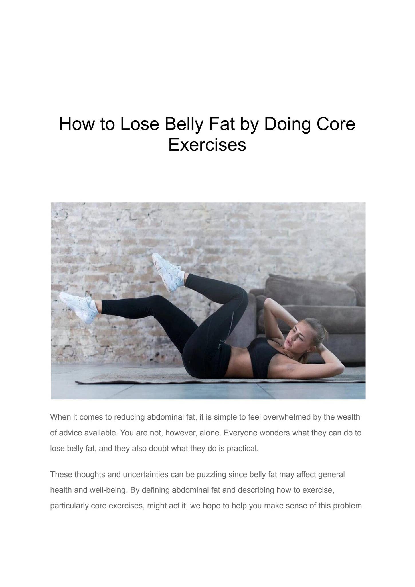 How to Lose Belly Fat by Doing Core Exercises by Velocity.gym - Issuu