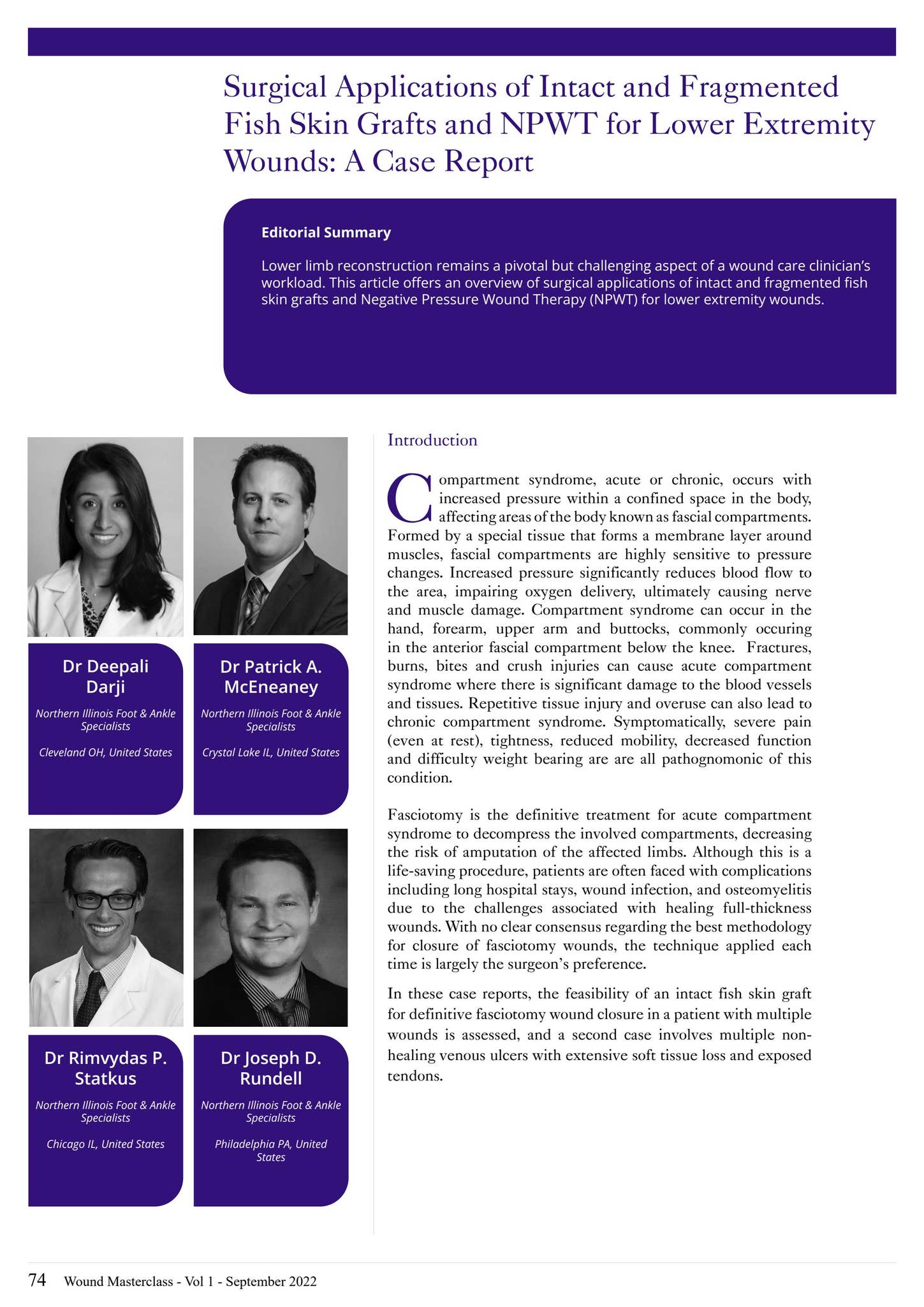 Surgical Applications of Intact and Fragmented Fish Skin Grafts and ...