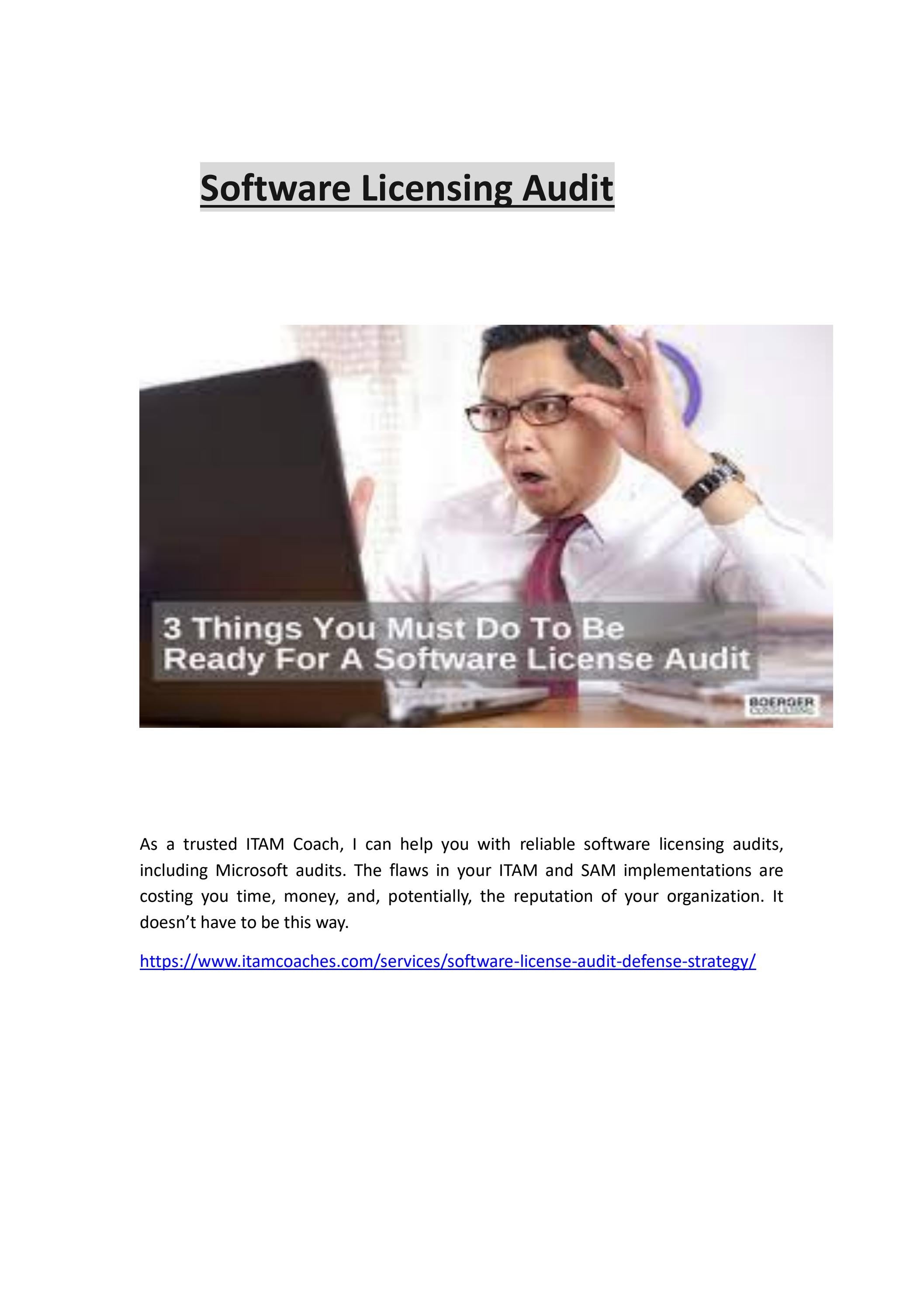 Software Licensing Audit by Leo Evans - Issuu