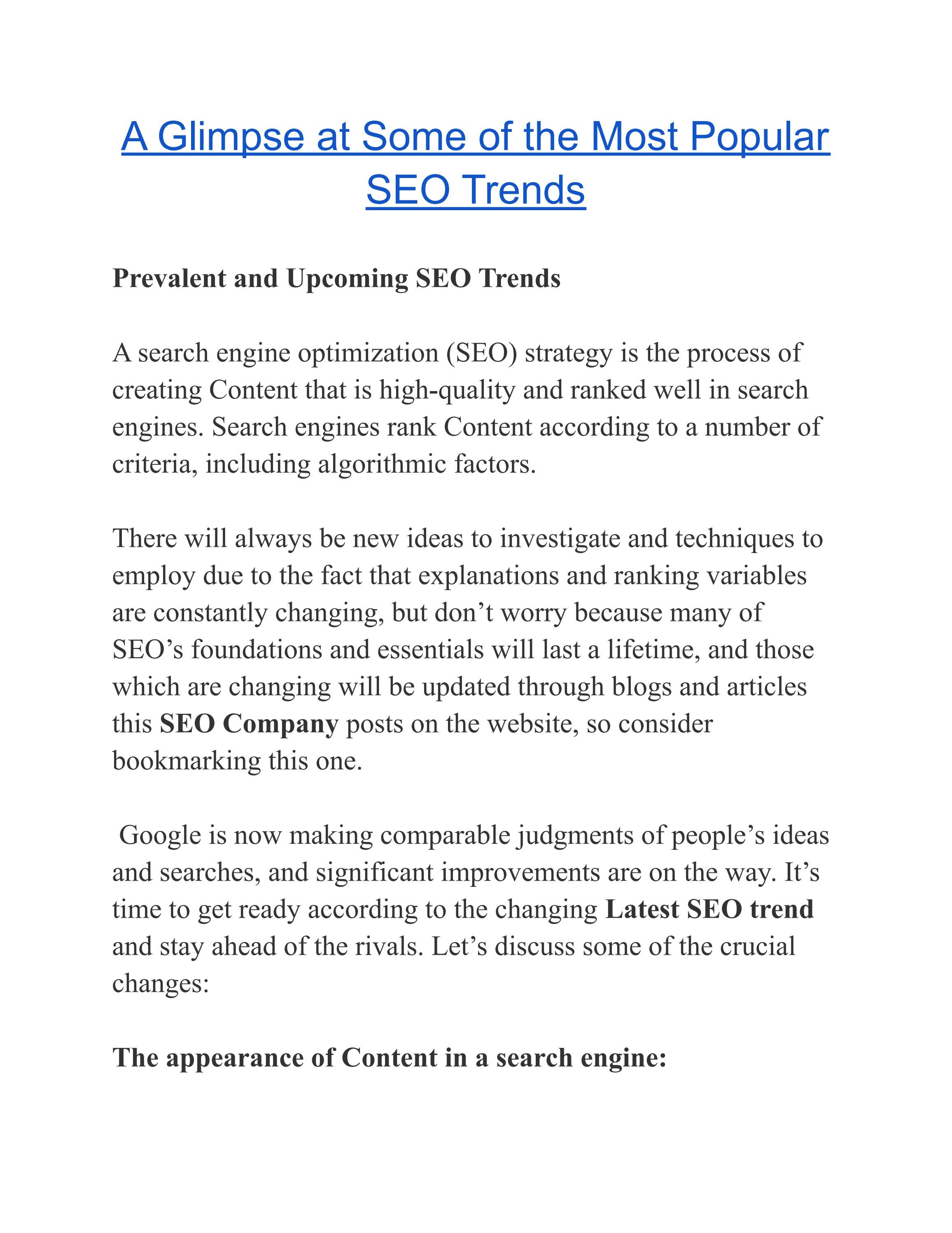 A Glimpse at Some of the Most Popular SEO Trends by Webpulse India - Issuu