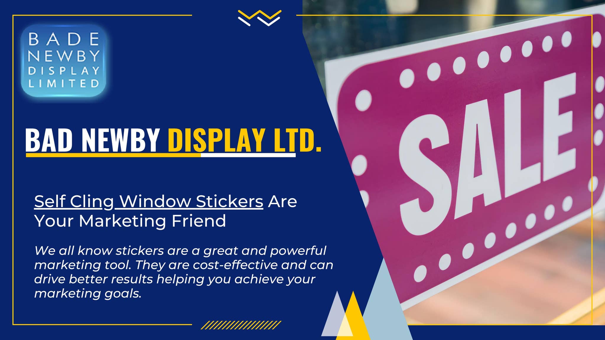 Self Cling Window Stickers Are Your Marketing Friend by Bade Newby Display - Issuu