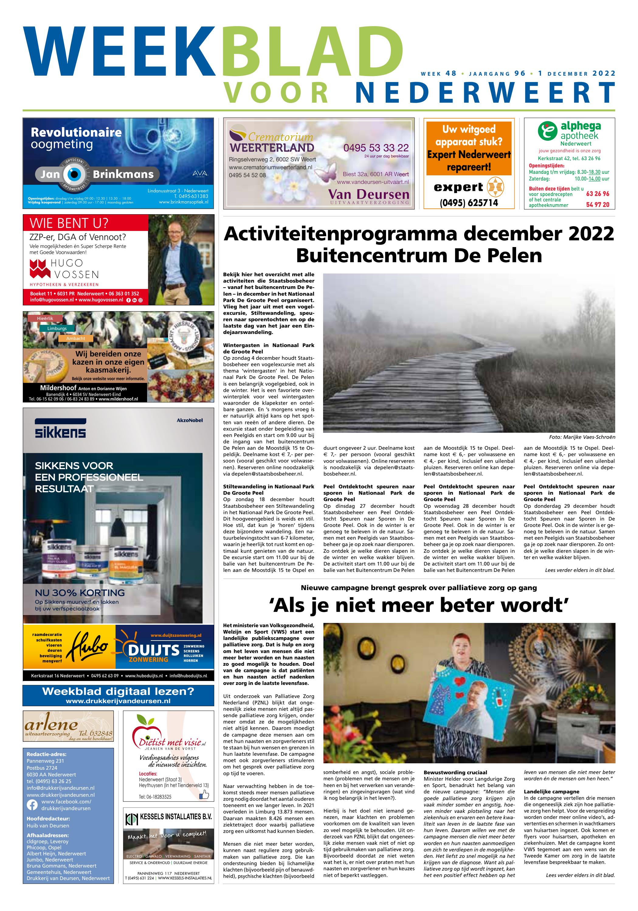 Week 48 2022 by Weekblad Nederweert - Issuu