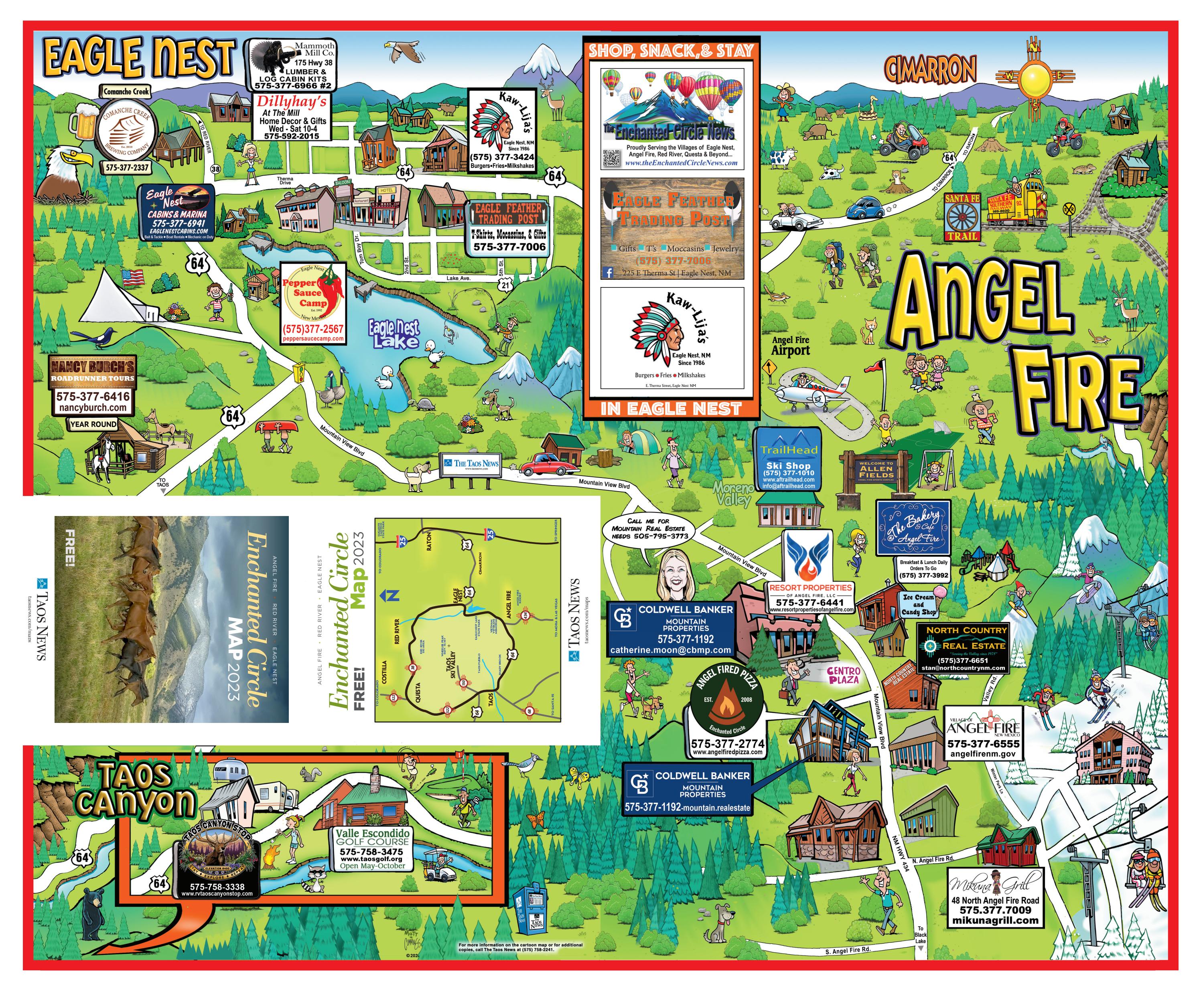 Enchanted Circle Map 2022 (Angel Fire, Red River, Eagle Nest, Valle ...
