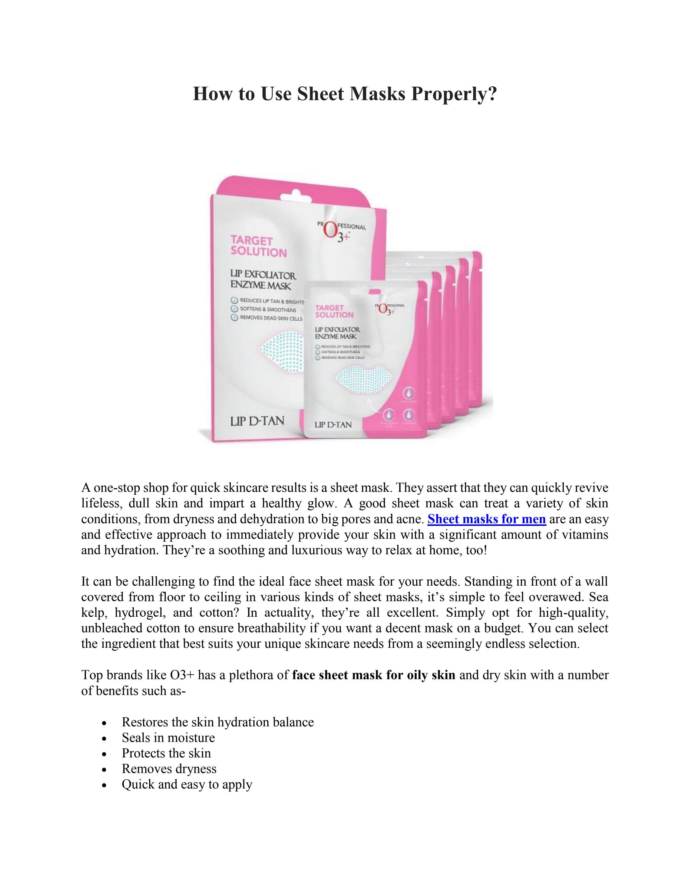 How to Use Sheet Masks Properly by Dimple Gupta - Issuu