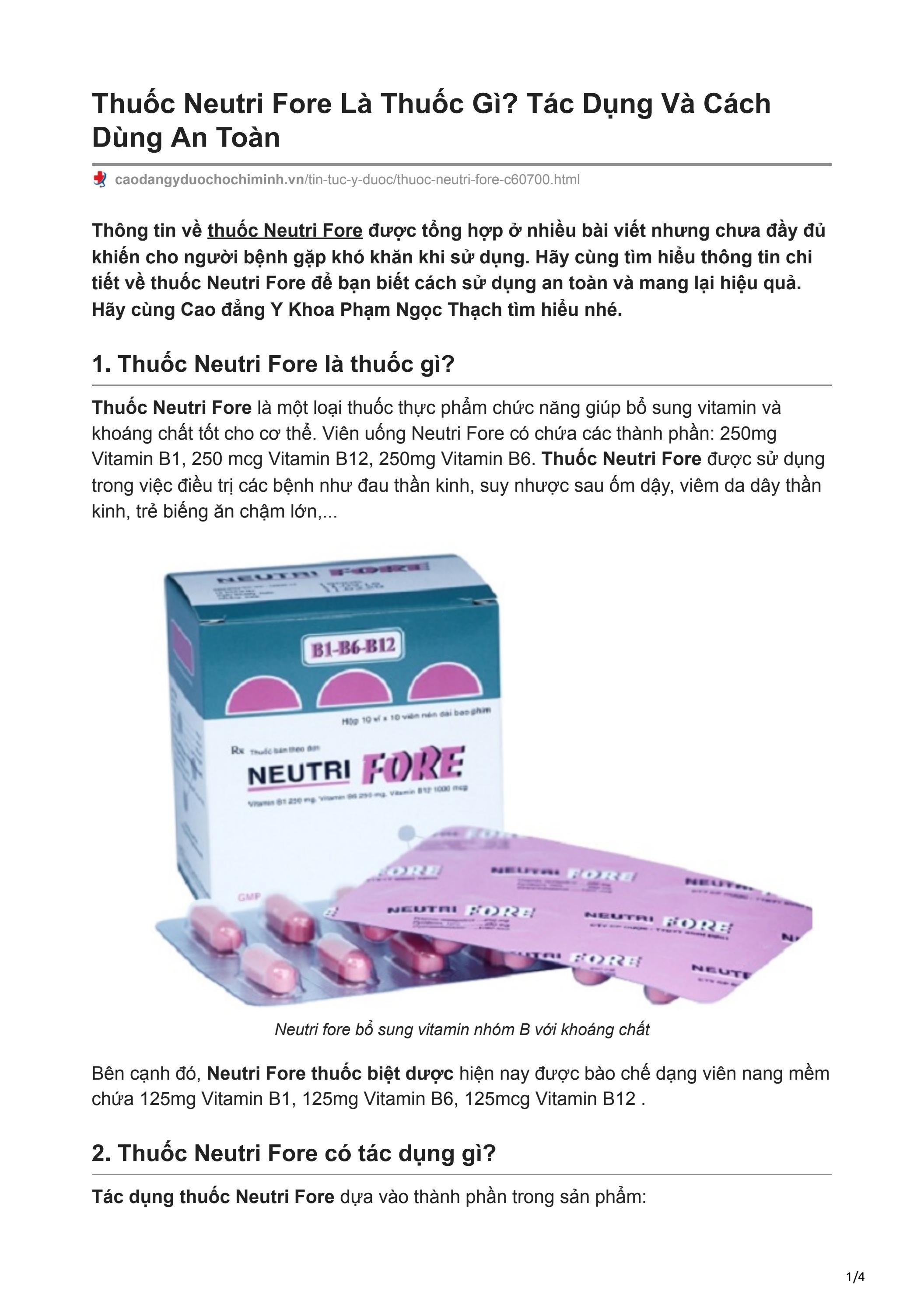 Thuốc Neutri Fore Là Thuốc Gì? Tác Dụng Và Cách Dùng by cdphamngocthach ...
