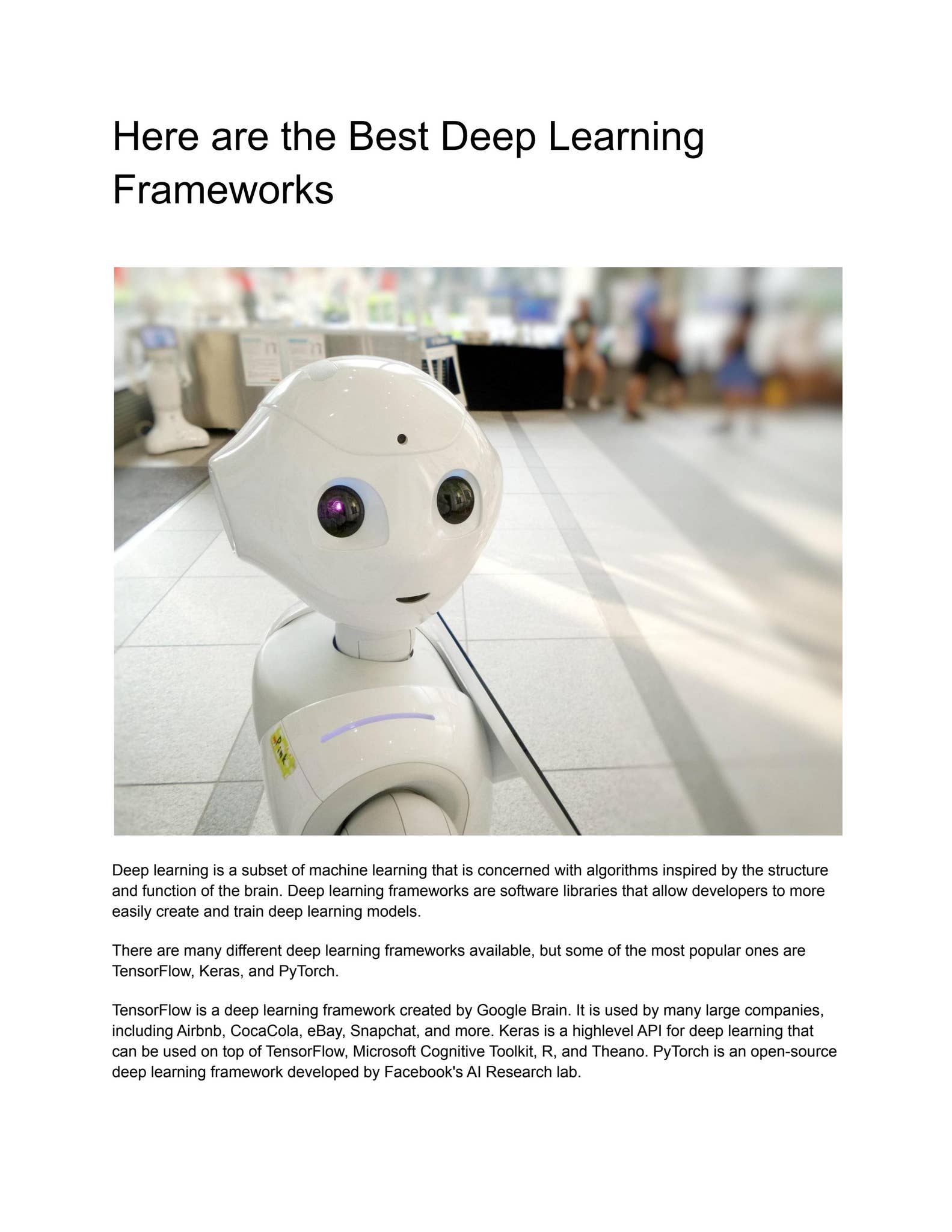 Here are the Best Deep Learning Frameworks by offpagedata21 - Issuu